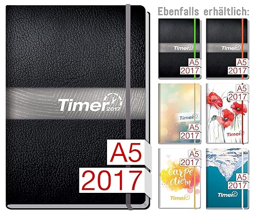 Chäff-Timer Premium 2017 A5 graues Gummiband + Einstecktasche, Kalender ...