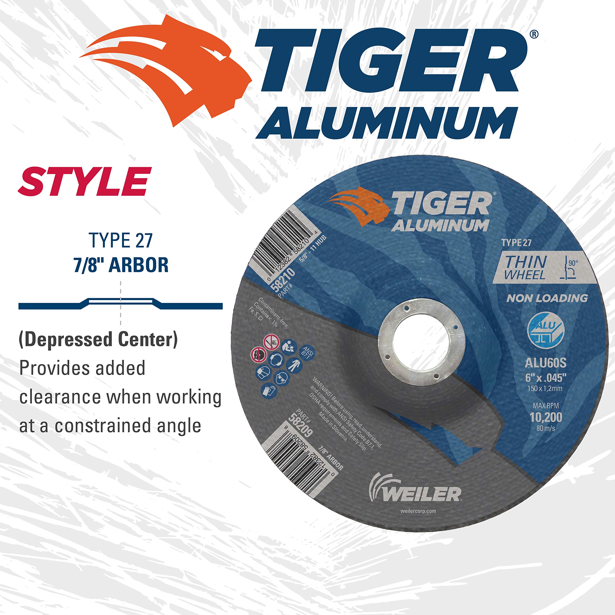 Snapklik.com : 58209 6 Inch Cutting Wheel, Tiger Aluminum Non-loading ...