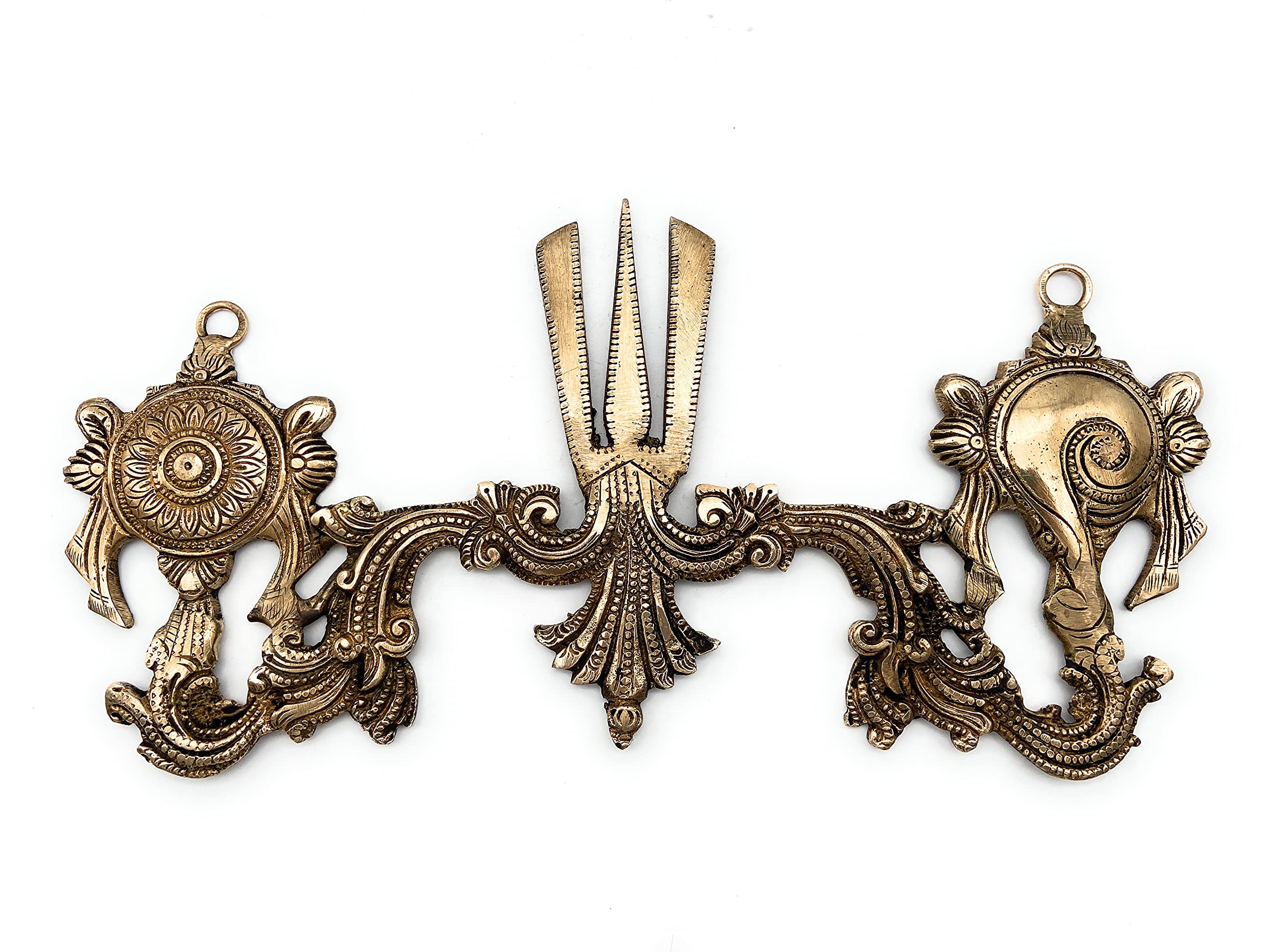 Buy Bhunes Brass Vishnu Chakra for Pooja | Shank Chakra for Wall ...