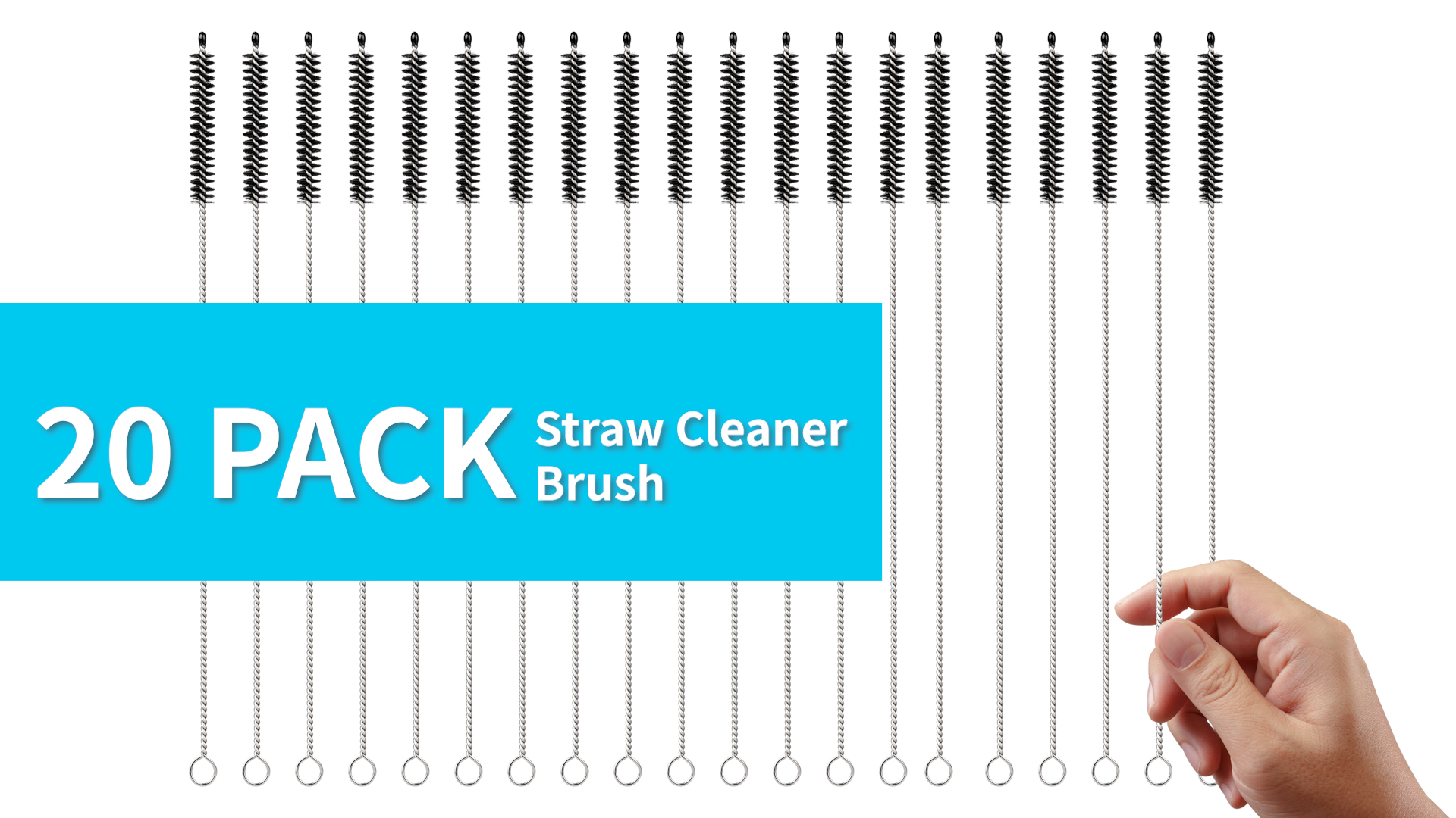 Watch MR.SIGA Stainless Steel Straw Cleaner Brush, 20 Pack on Amazon Live