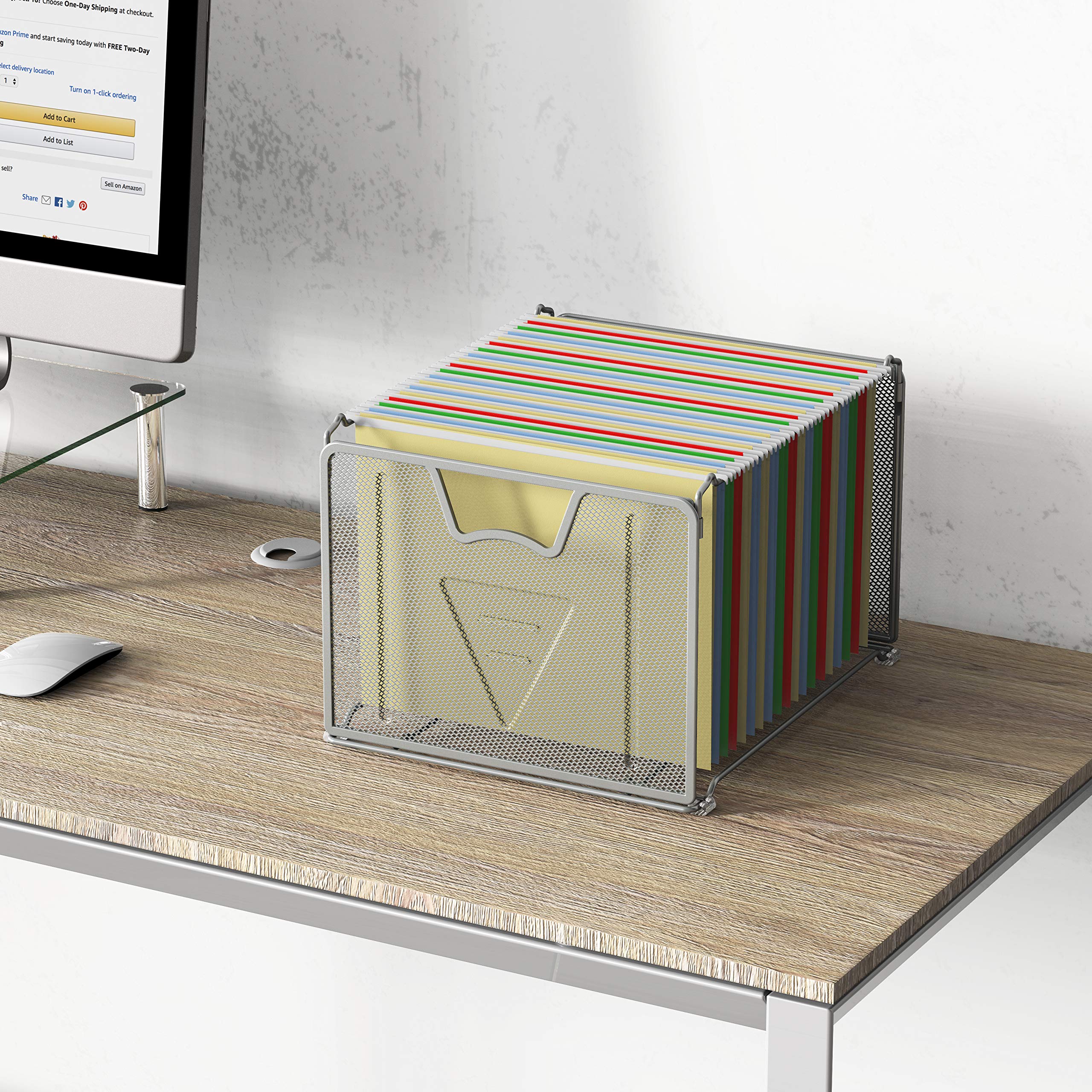 Snapklik.com : Simple Houseware Mesh Hanging File Organizer