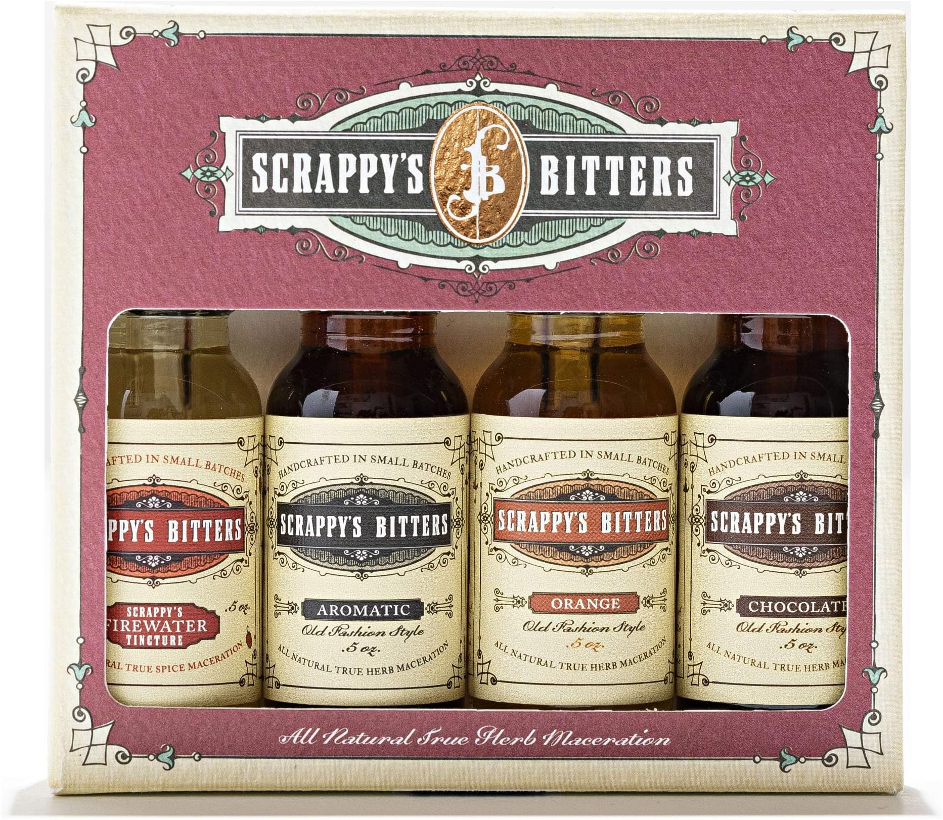 Amazon.com : Scrappy's Bitters The Essentials Gift Set, 4 ct, 0.5 oz ...