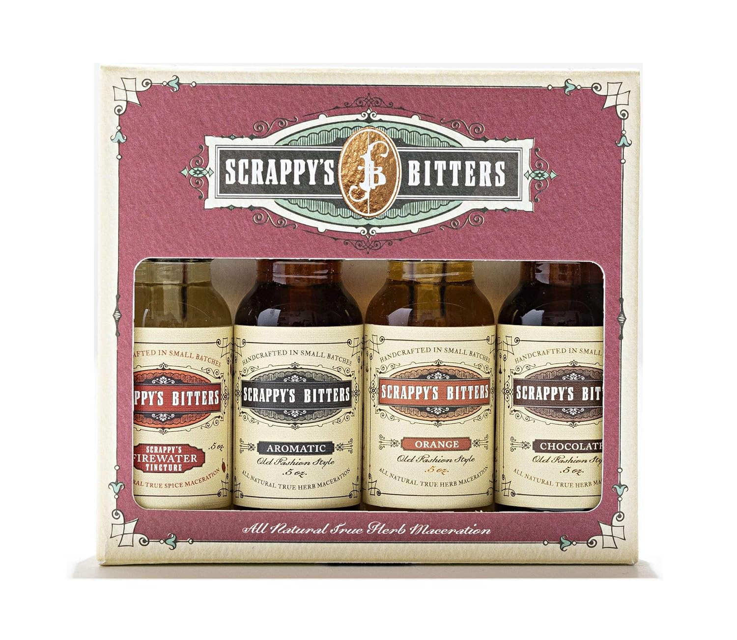 Amazon.com : Scrappy's Bitters The Essentials Gift Set, 4 ct, 0.5 oz ...