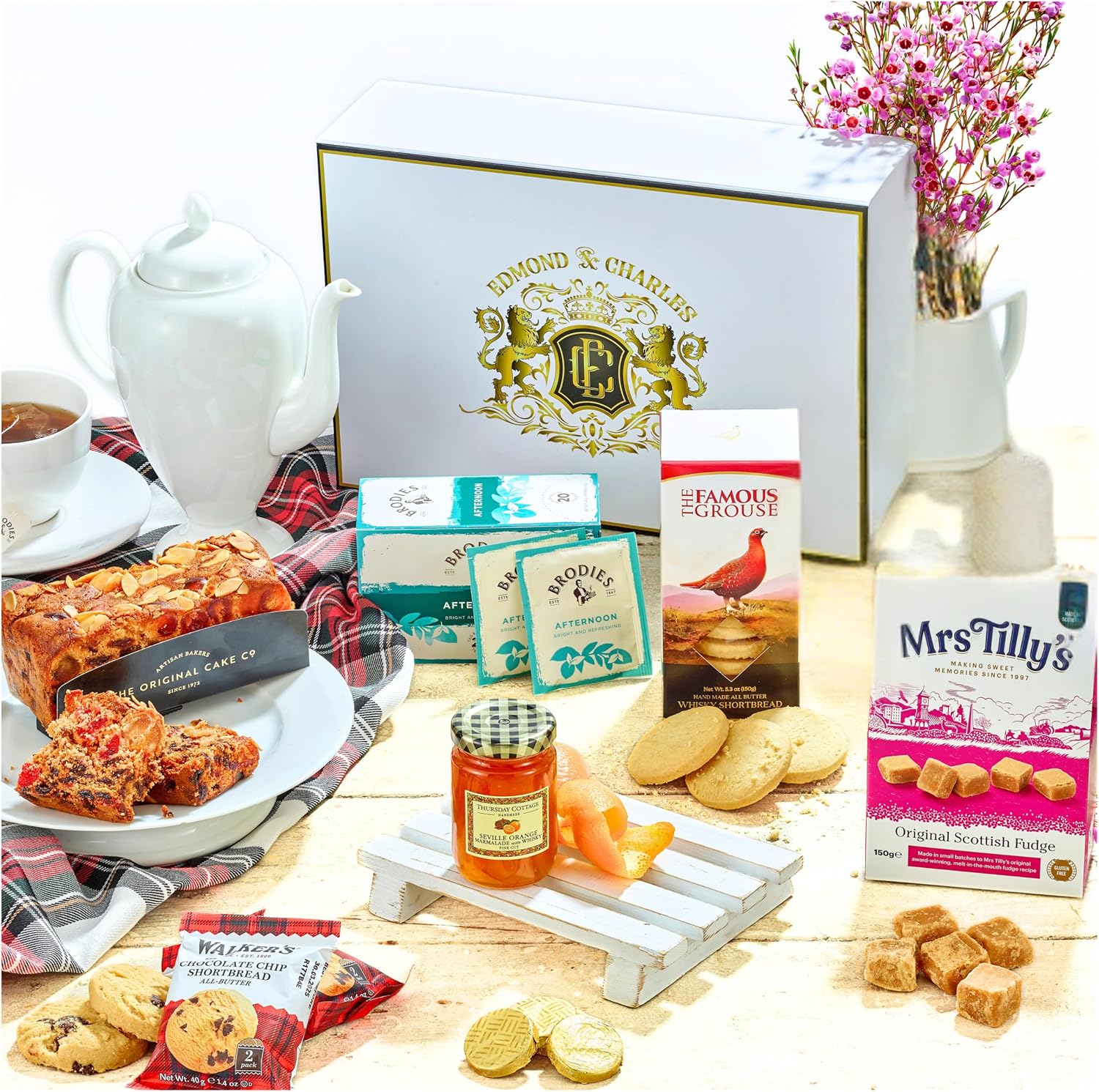 Edmond & Charles Luxury Scottish Afternoon Tea Hamper | Gift Box with ...