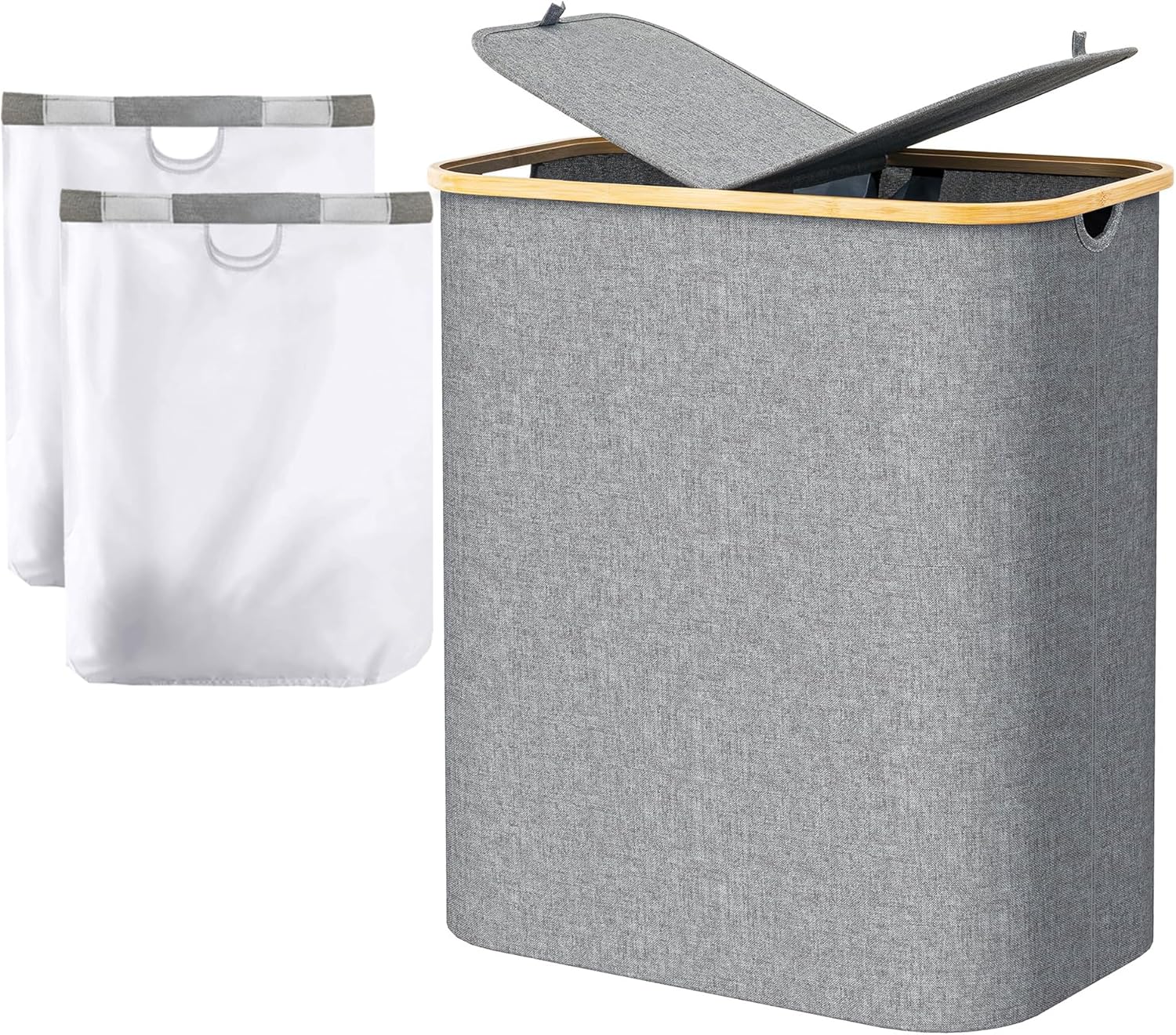 Amazon.com: Werduoland 140L Double Laundry Hamper with Lid Divided ...