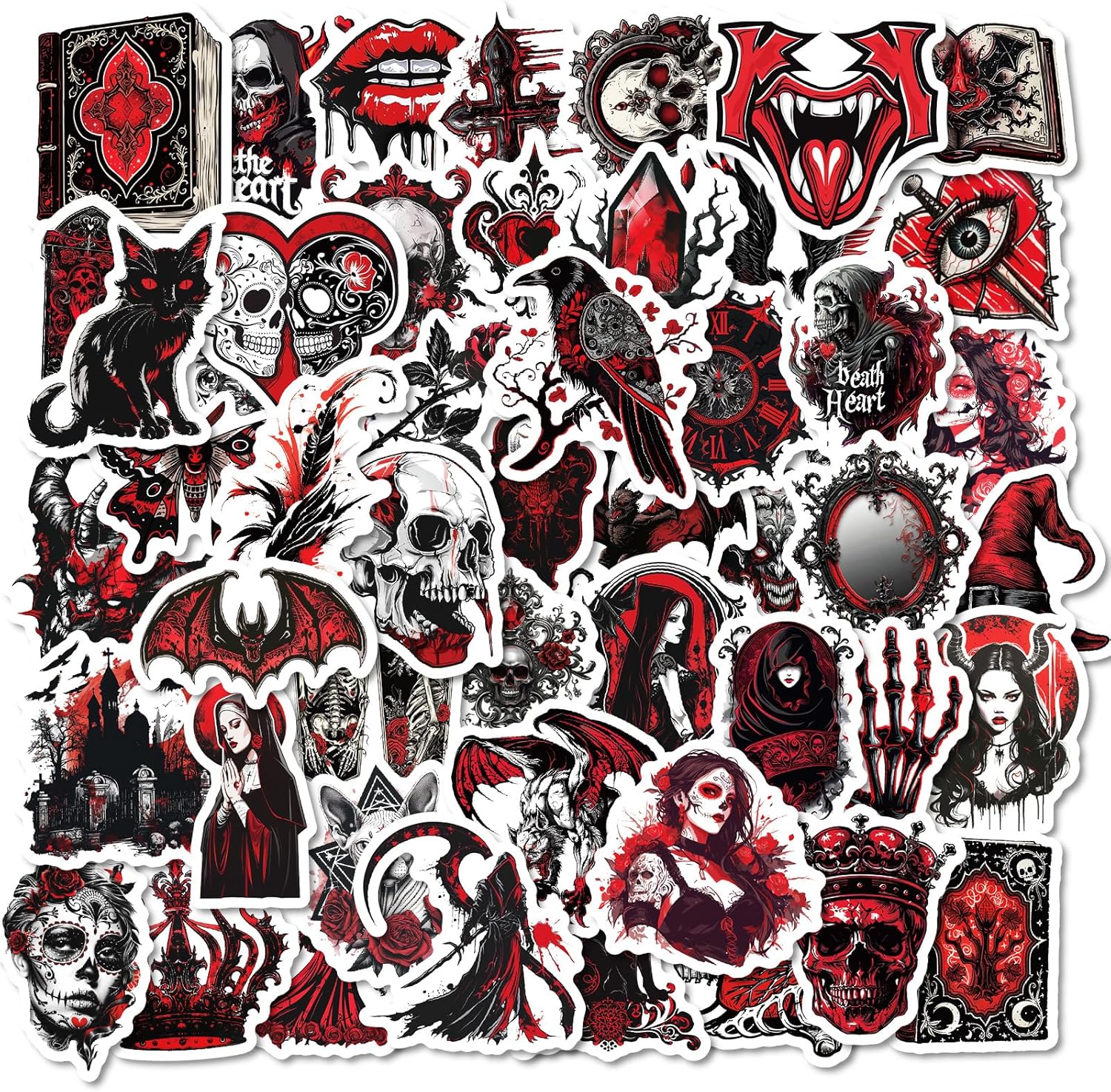 Amazon.com: 100Pcs Gothic Stickers Pack, Graffiti Skull Decals Stickers ...