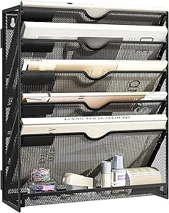 VITVITI File Organiser, 6-Tier A4 Wall Mounted Magazine File Holder for ...