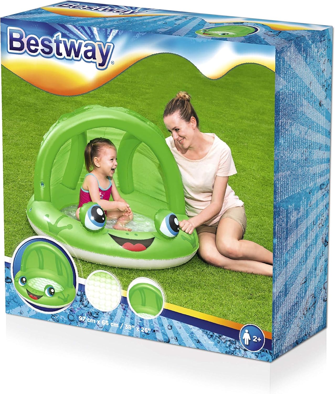 Bestway Shaded Play Pool 52189 Paddling Pool with Sun Canopy 97 x 66 cm ...
