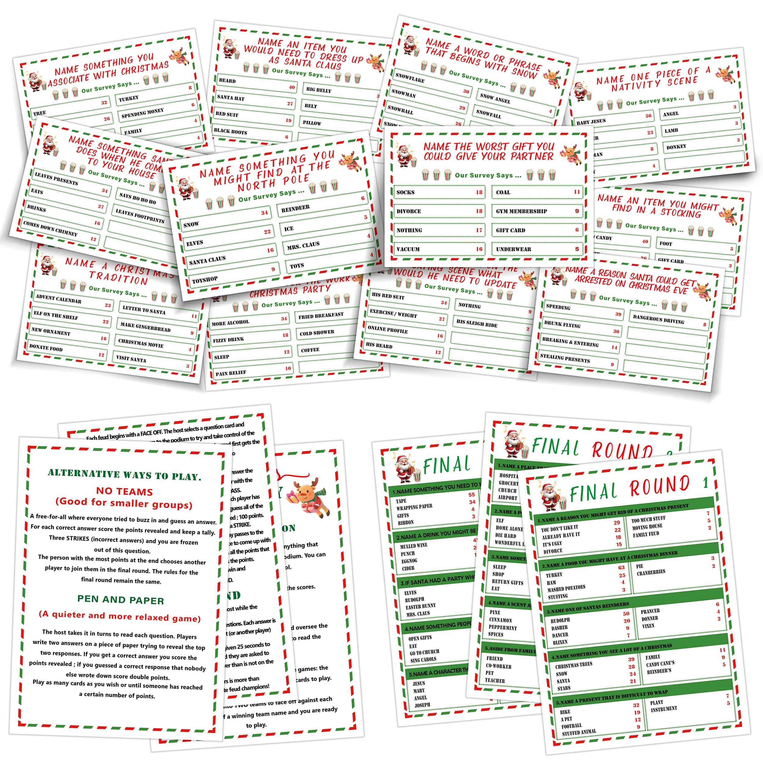 Amazon.com: Christmas Friendly Feud Quiz, Family Feud Games, Family ...