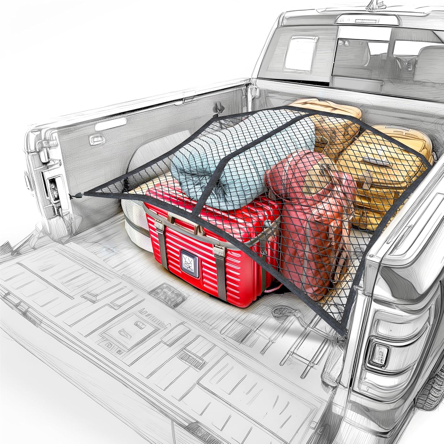 Amazon.com: OWLRICH Ultra-Stretch Cargo Net. Compact & Versatile 1.2”x1 ...