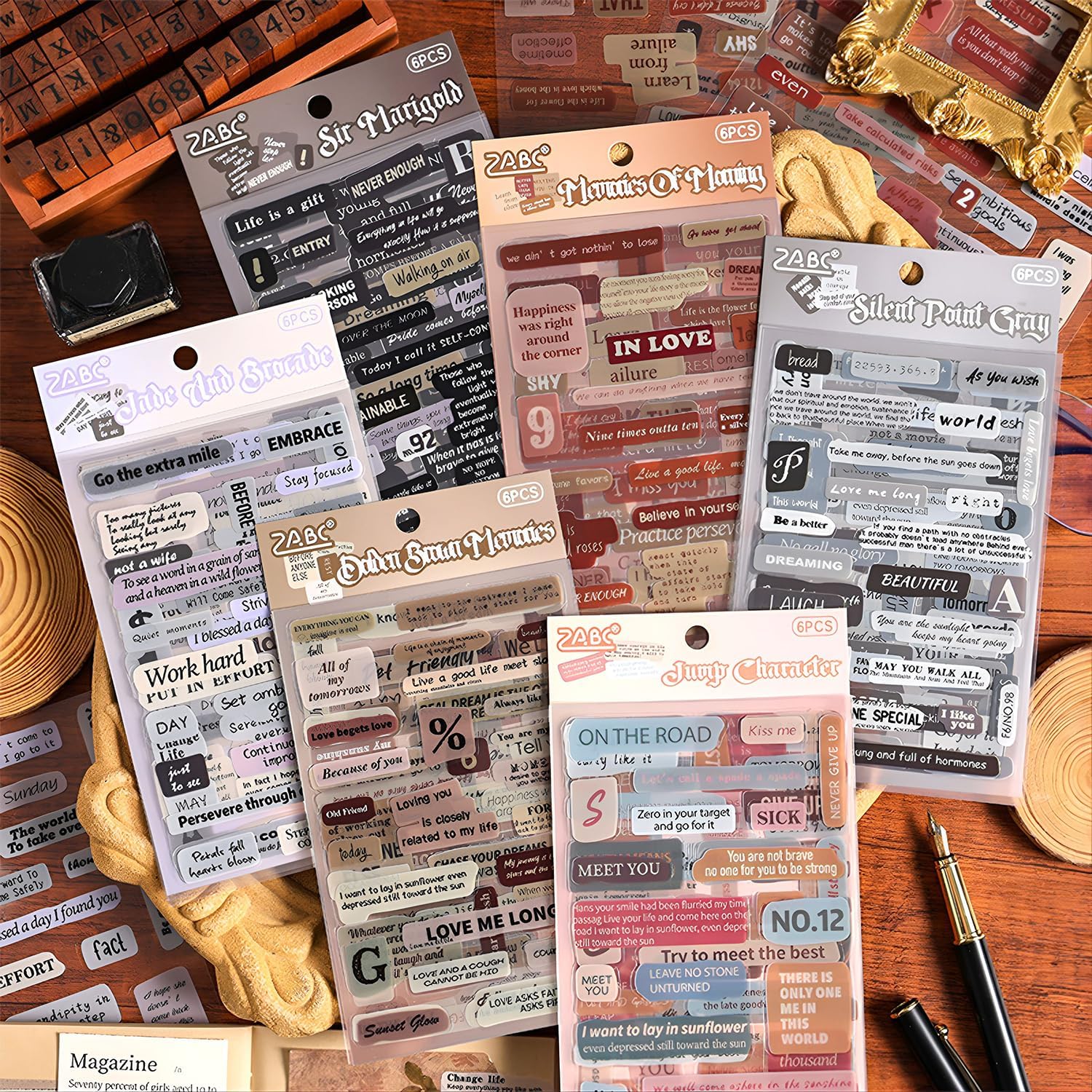 Amazon.de: Dacitiery 1254 Stk Sticker Sprüche, 16 Sheets Vintage ...