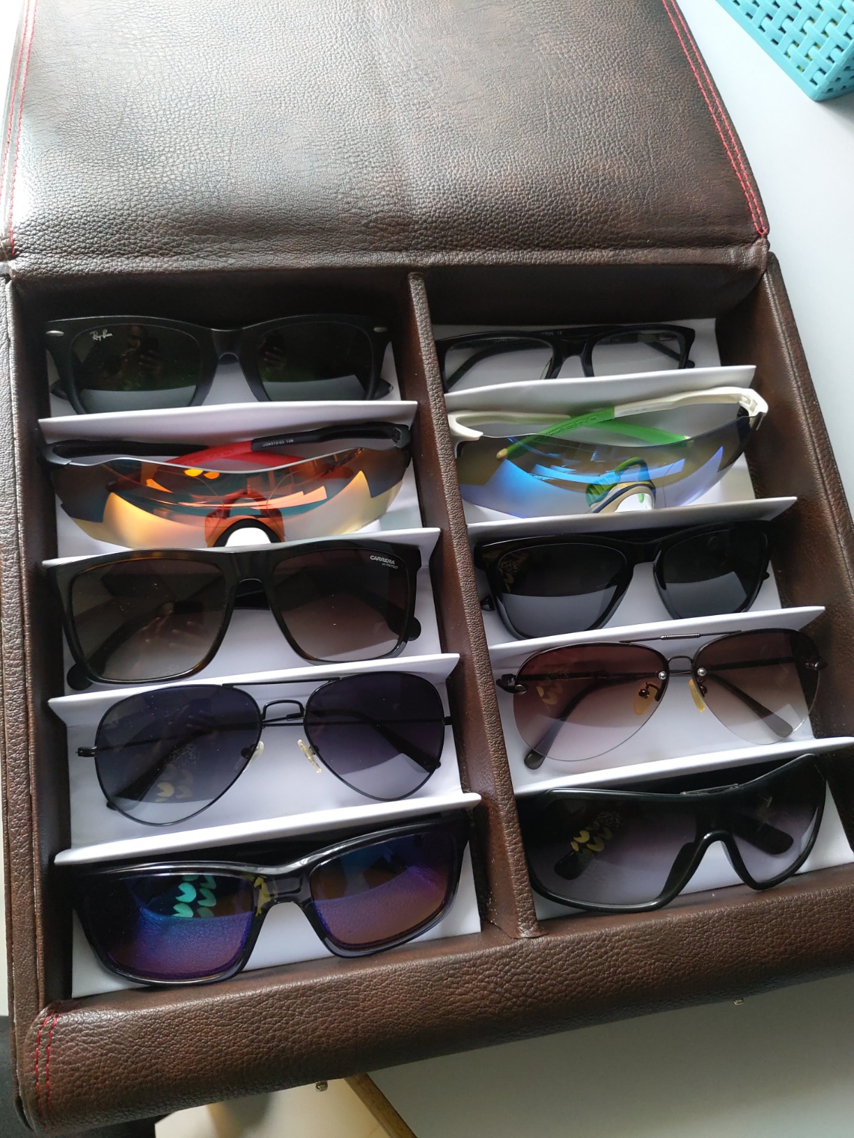 Proniks Sunglass,goggles,eyewear, 10pcs Leather Box case cover zipper ...