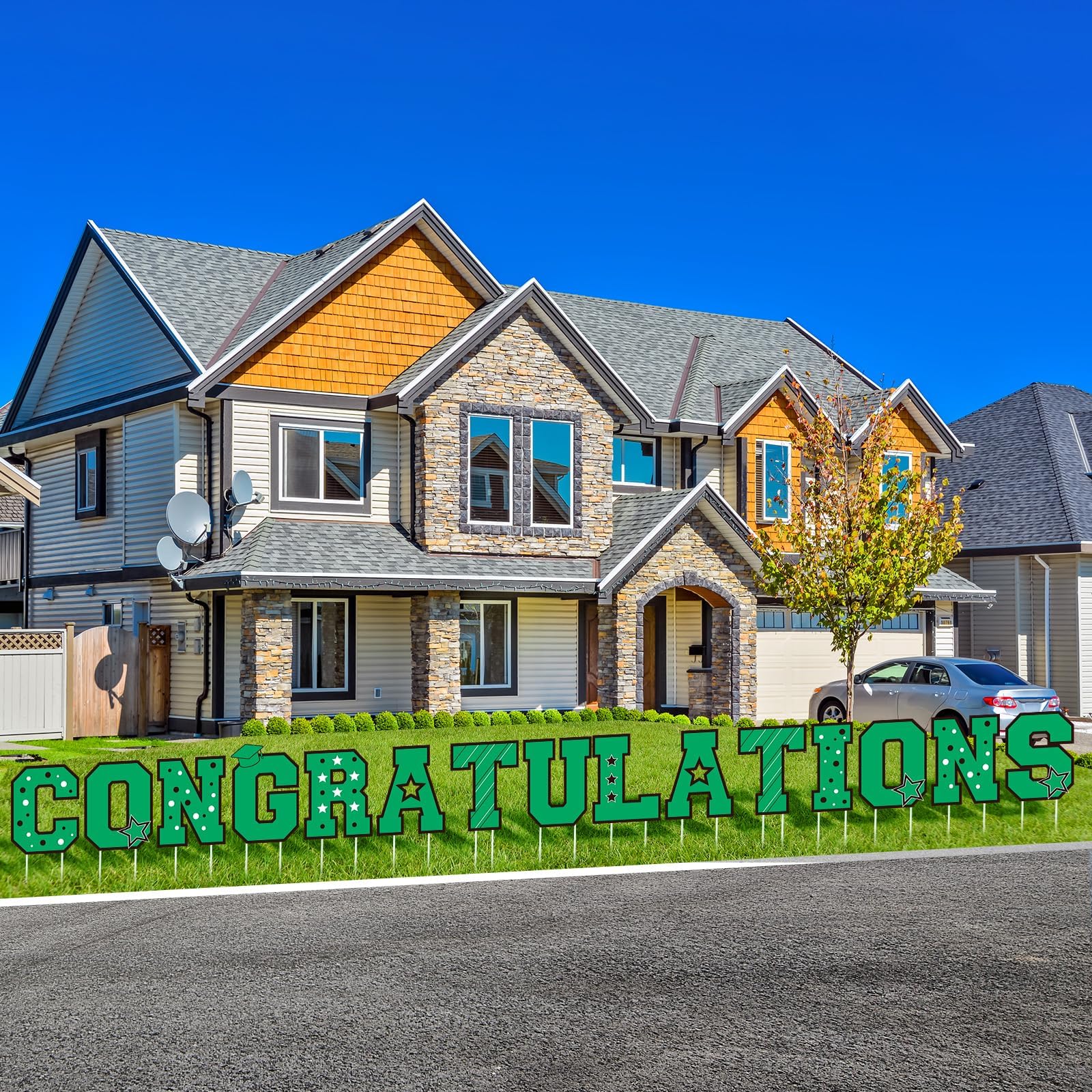 Amazon.com: Plastic Jumbo Congratulations Yard Sign With Metal Stakes ...