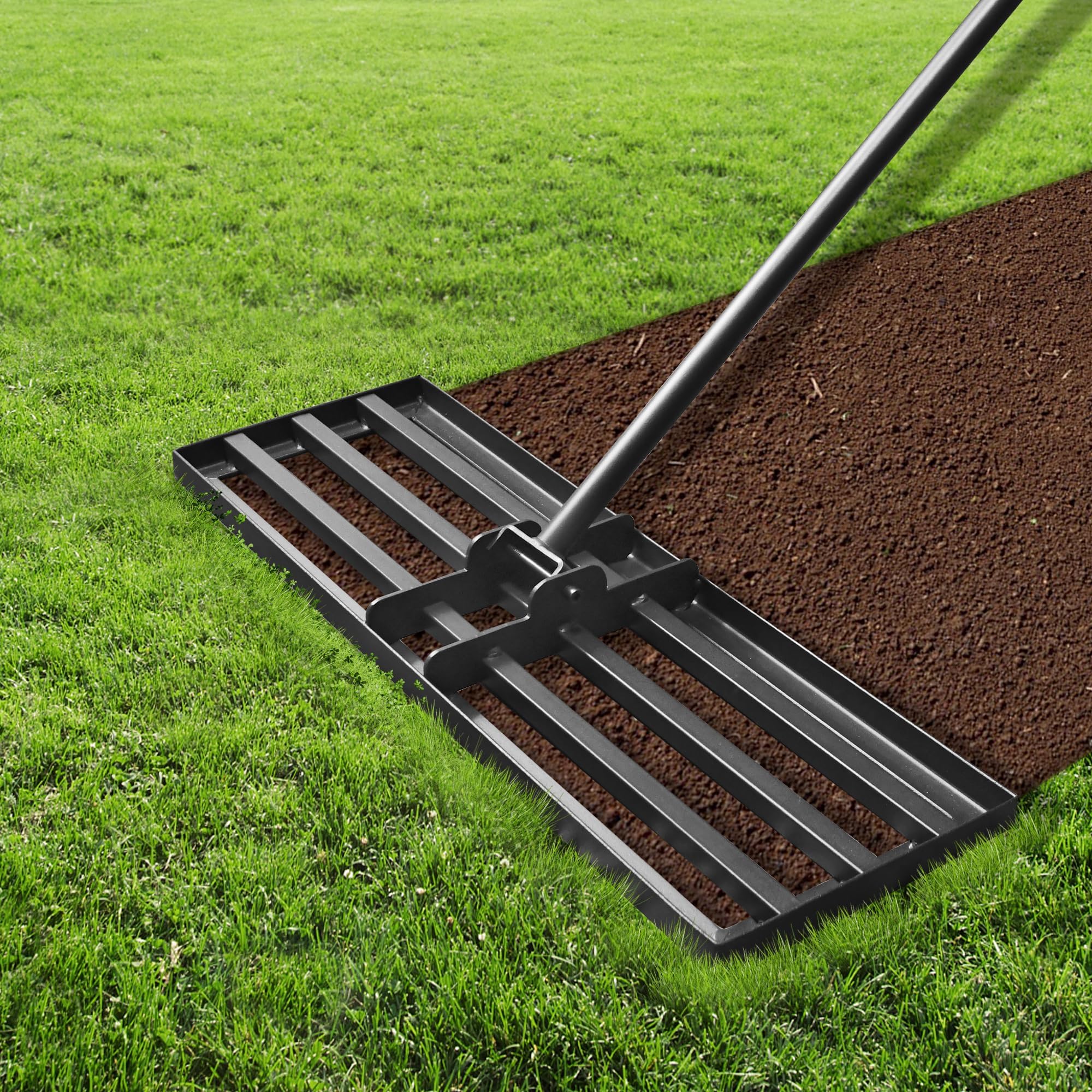 Amazon.com : COCONUT Lawn Leveling Rake, 17x10 Heavy Duty Metal Head ...
