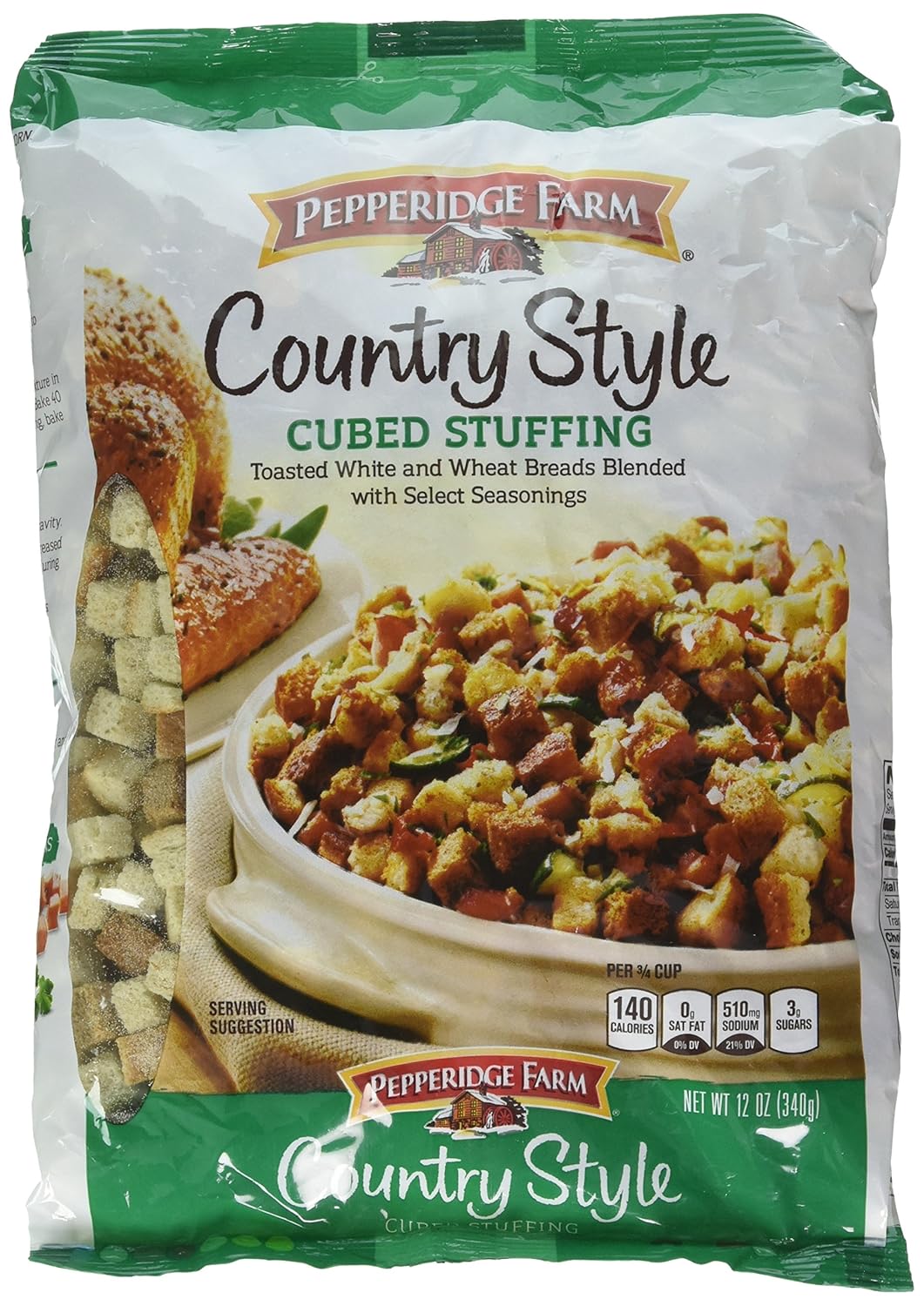 Amazon.com : Pepperidge Farm, Country Style, Cubed Stuffing, 12Oz Bag ...