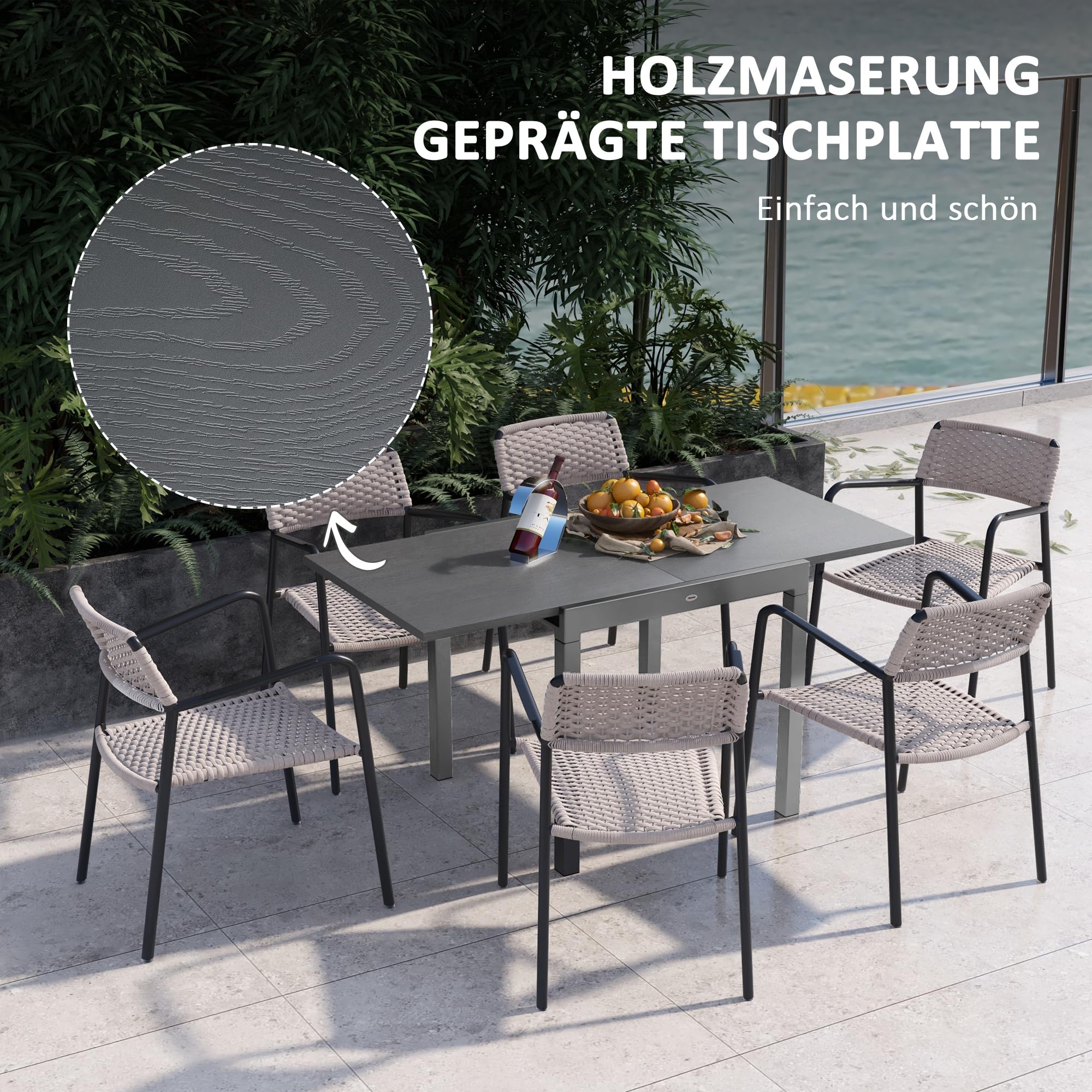 Extra Large Composite Patio Table New Age Garden Rectangle 24 In W