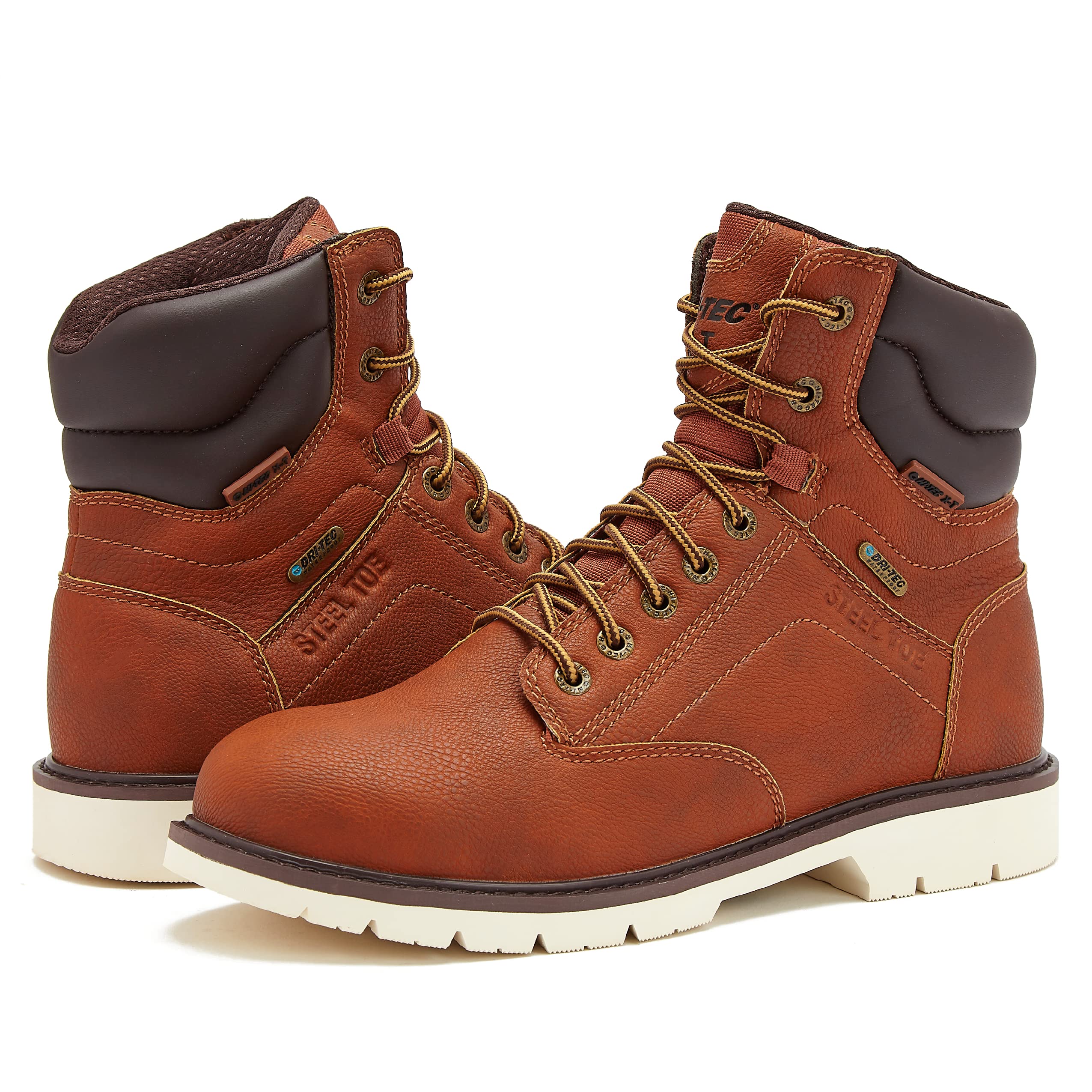 HI-TEC Axel Steel Toe Waterproof Work Boots for Men, Slip Resistant ...