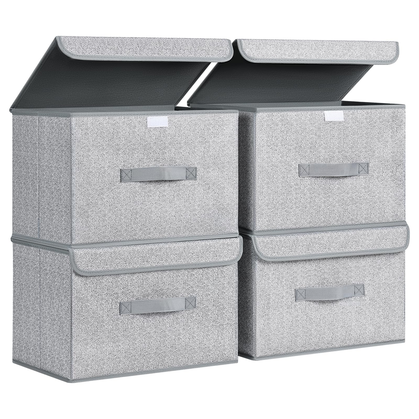 DIMJ Foldable Storage Box, 4 Pack Stackable Storage Bin Storage Box ...
