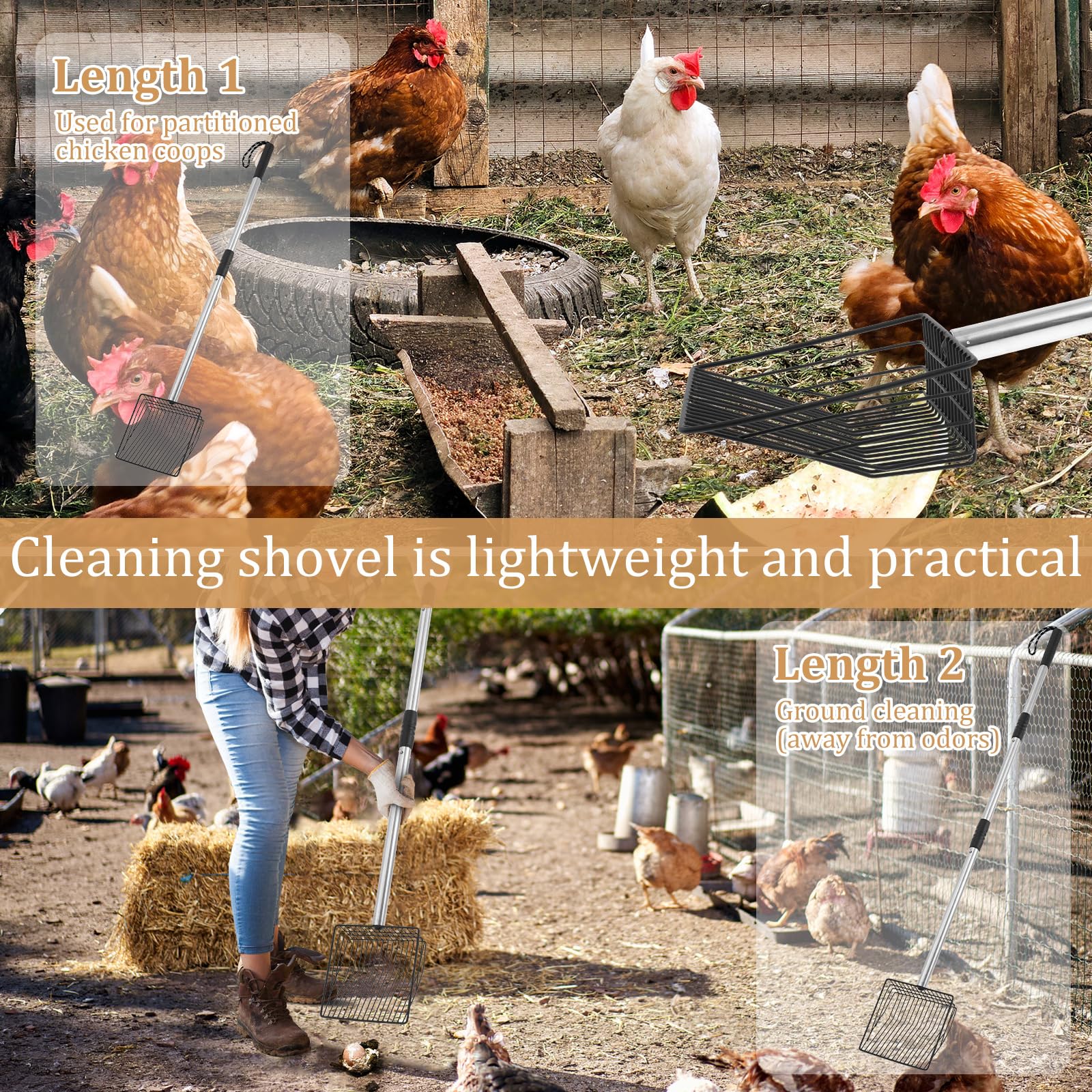10 Inch Chicken Coop Shovel 10inch Large Metal Chicken Poop Scooper ...