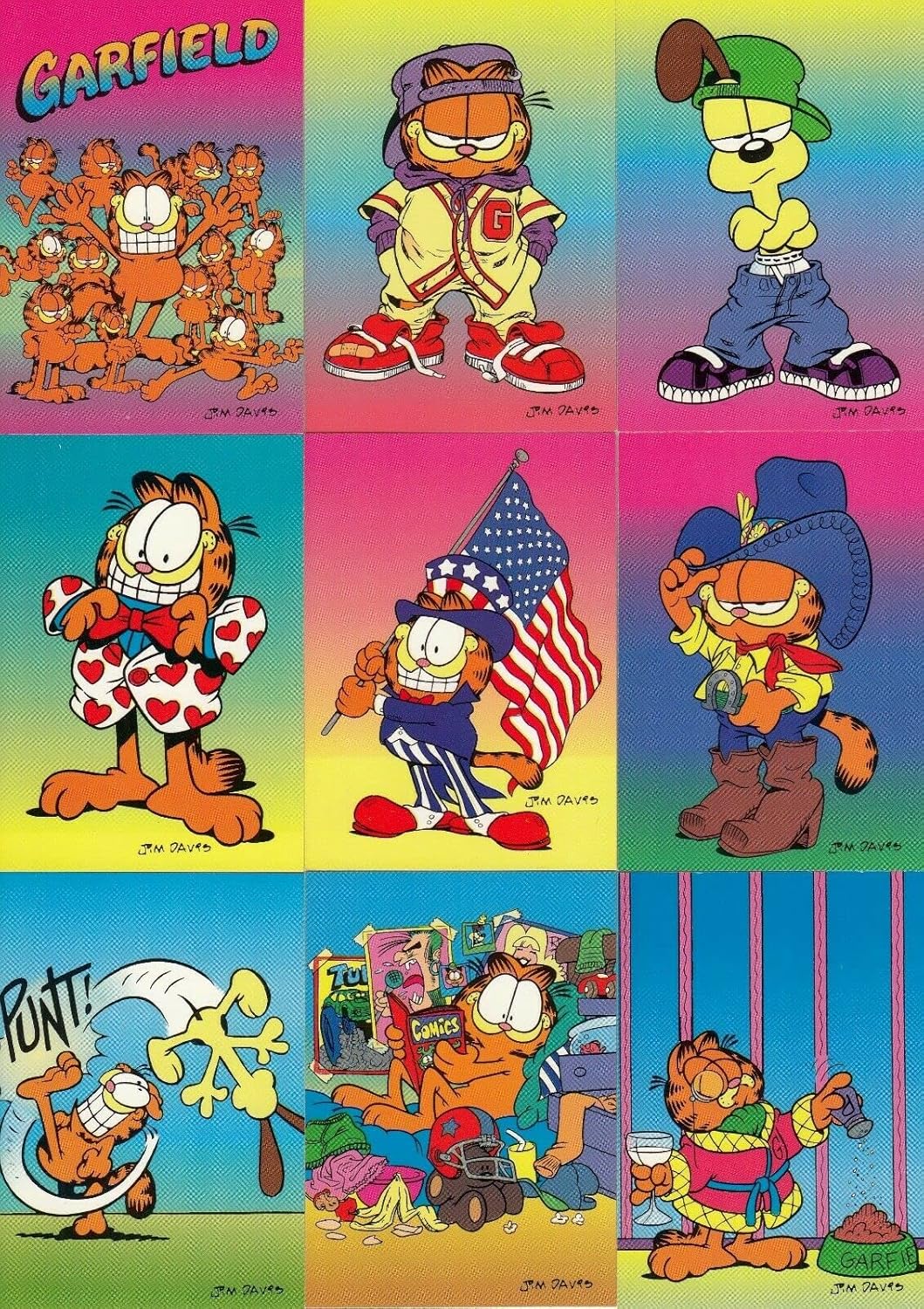 Garfield Series 1 1995 Krome Productions Complete Base Card Set of 90 ...
