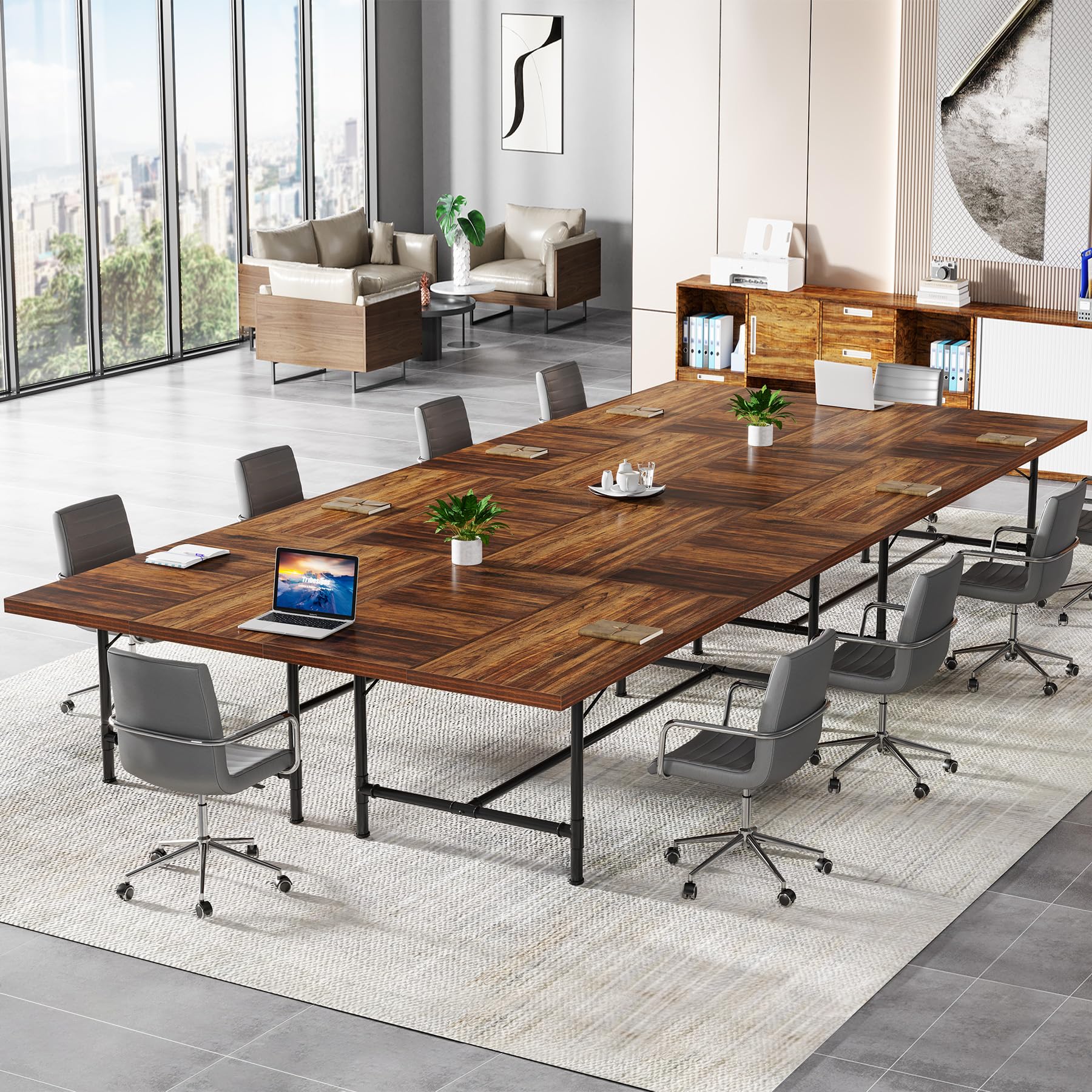 Snapklik.com : Tribesigns 6FT Conference Table, Rustic Rectangle 70.8 ...