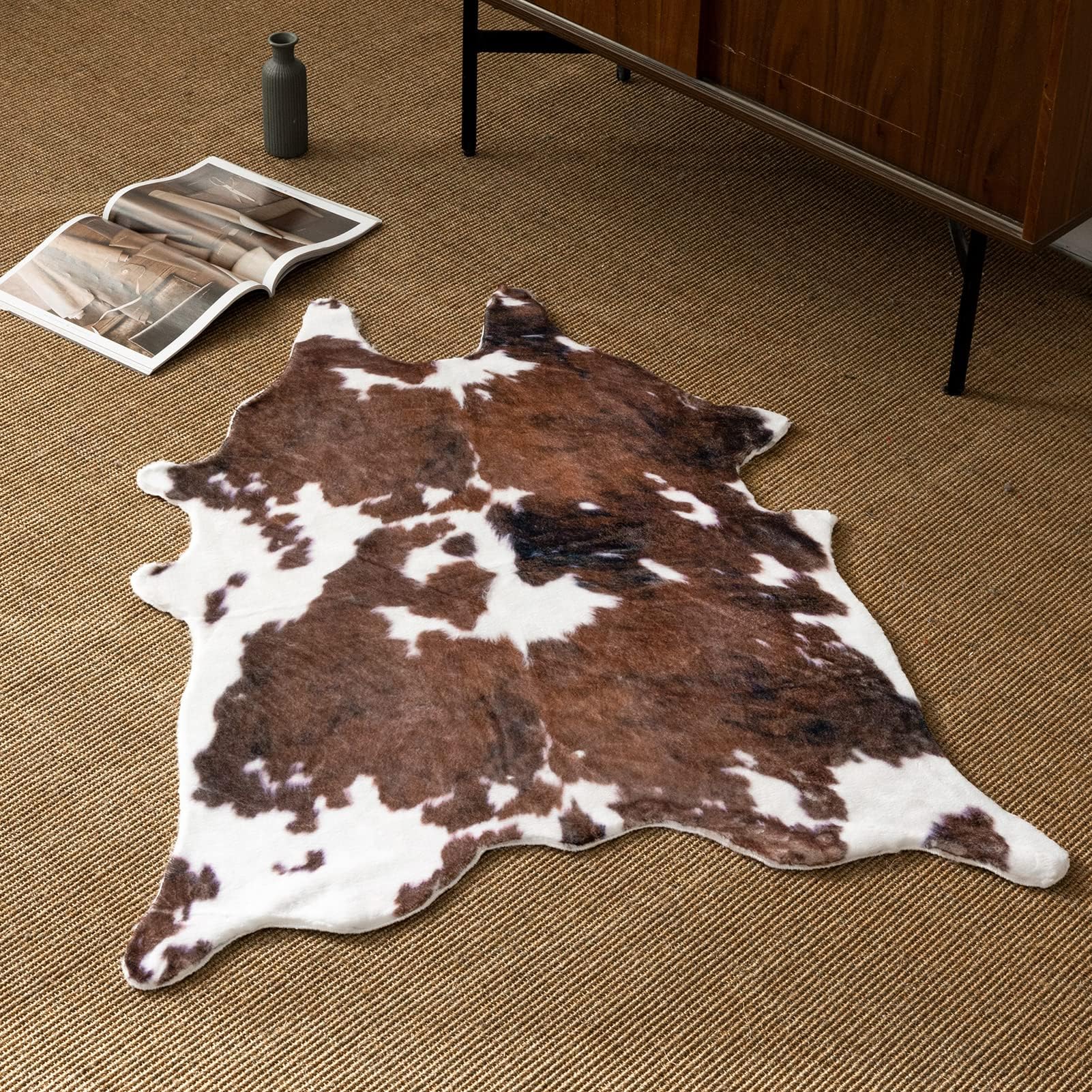 Amazon.com: Huichenxing2021FURSTORE Faux Fur Deer Print Area Rug ...