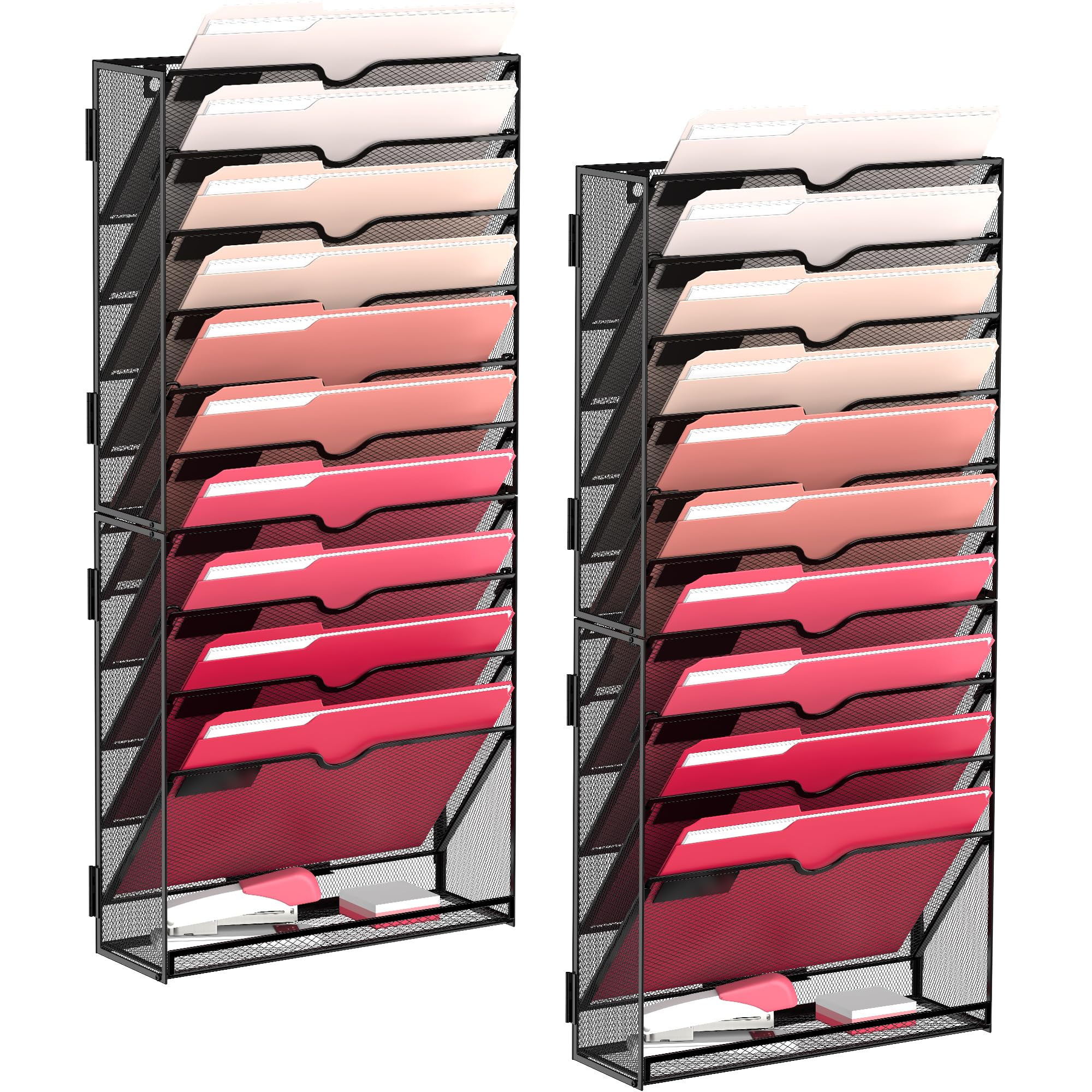 Snapklik.com : SUPEASY 2 Pack 11-Tier Hanging Wall File Organizer Mesh ...