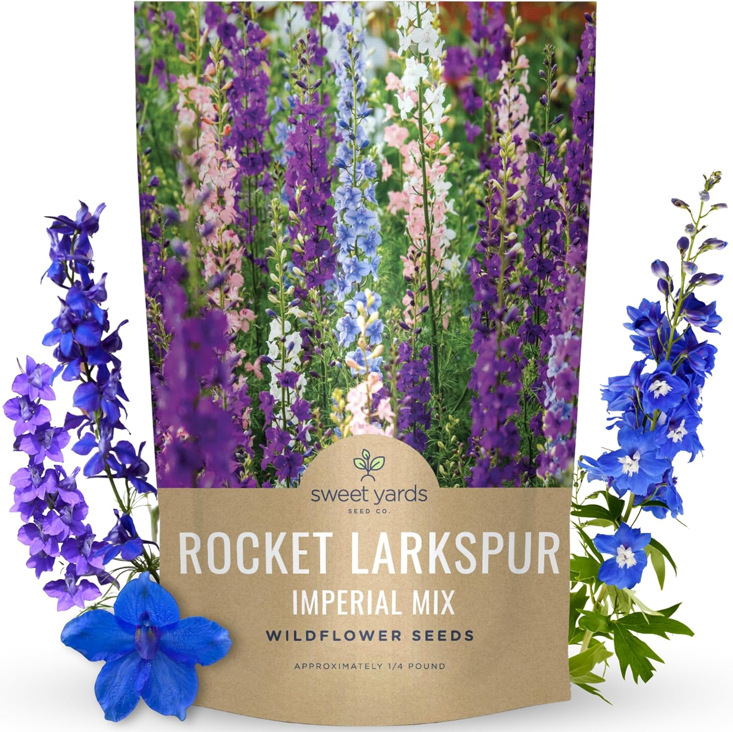 Amazon.com: Rocket Larkspur - Imperial Mix - Bulk 1/4 Pound Pouch ...