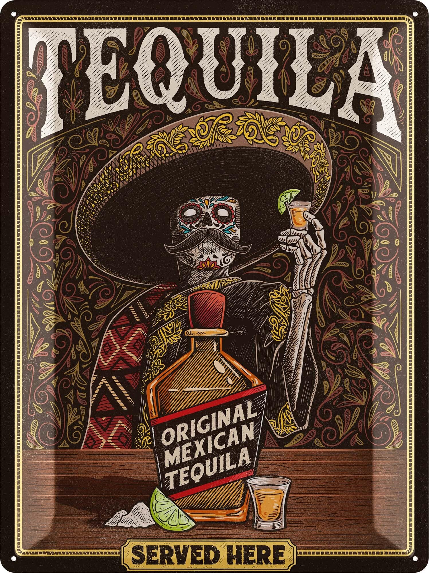 Amazon.com: LANOLU XXL Vintage Tin Sign TEQUILA Wall Art, Vintage Retro ...