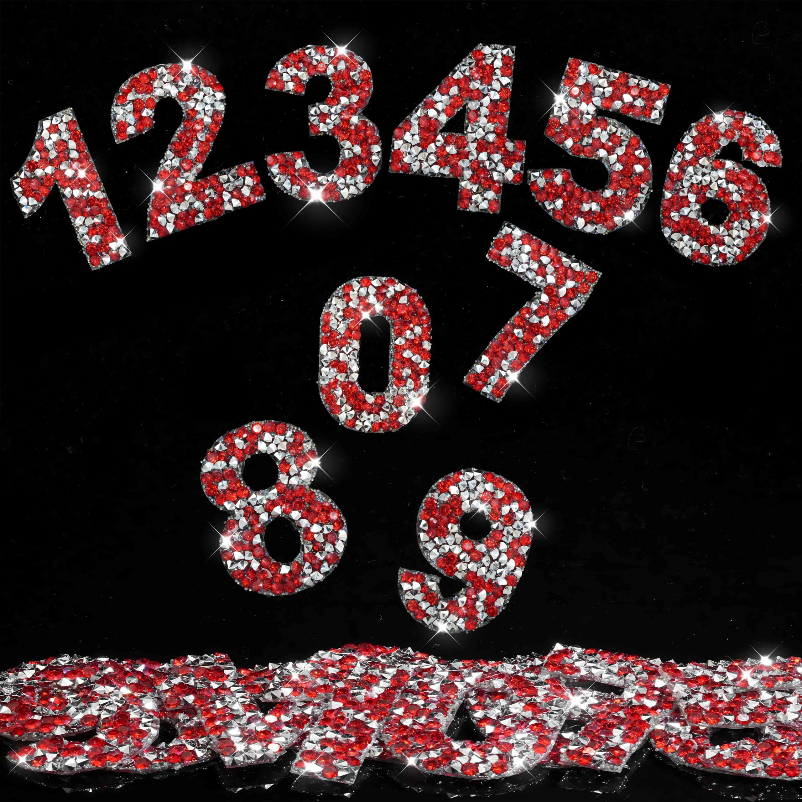 Amazon.com: Locacrystal 60pcs Bling Rhinestone Numbers Sticker 6sets 0 ...