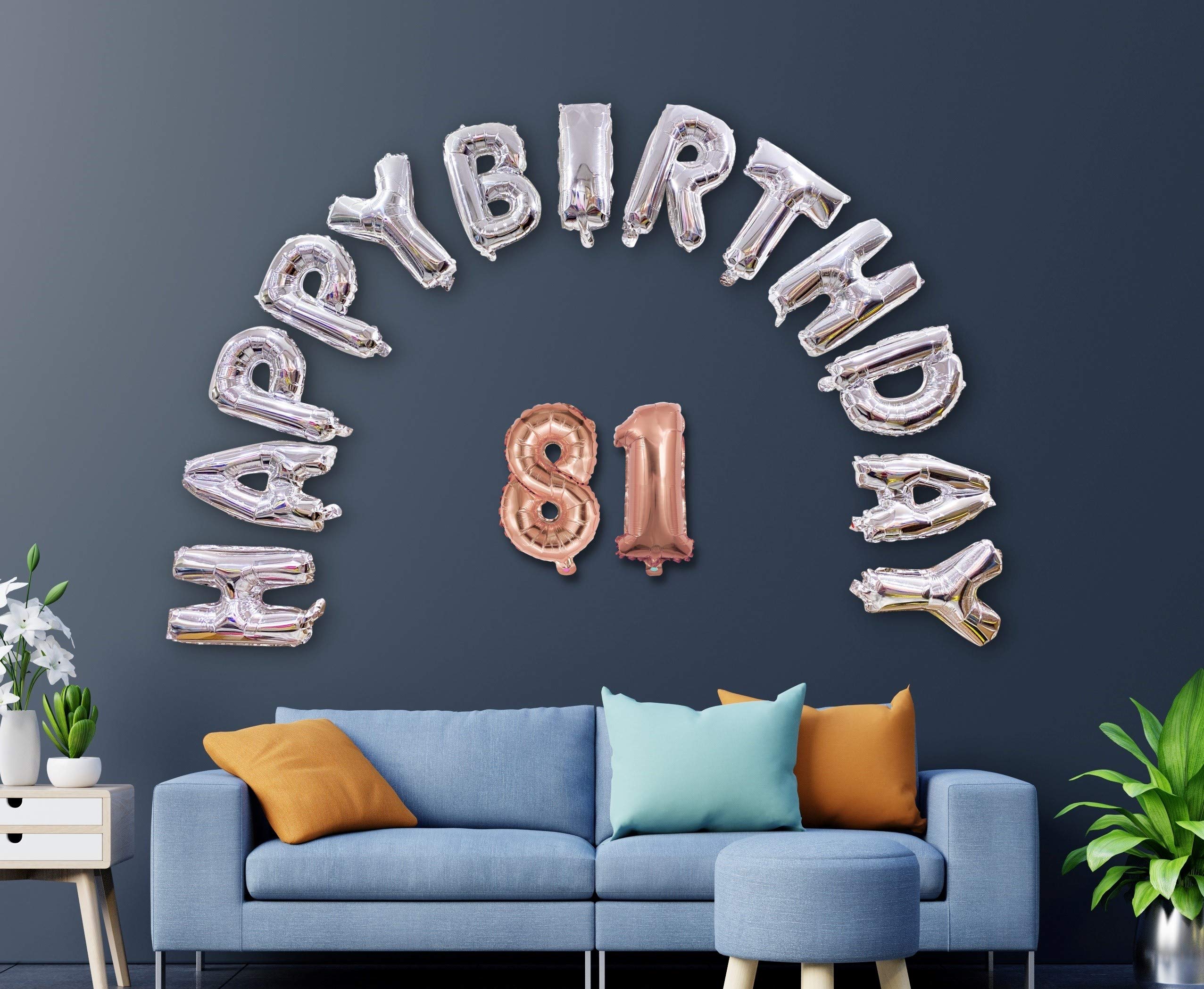 Buy Almoda Creations® Happy 81st Birthday Decoration Set, 81st Happy ...