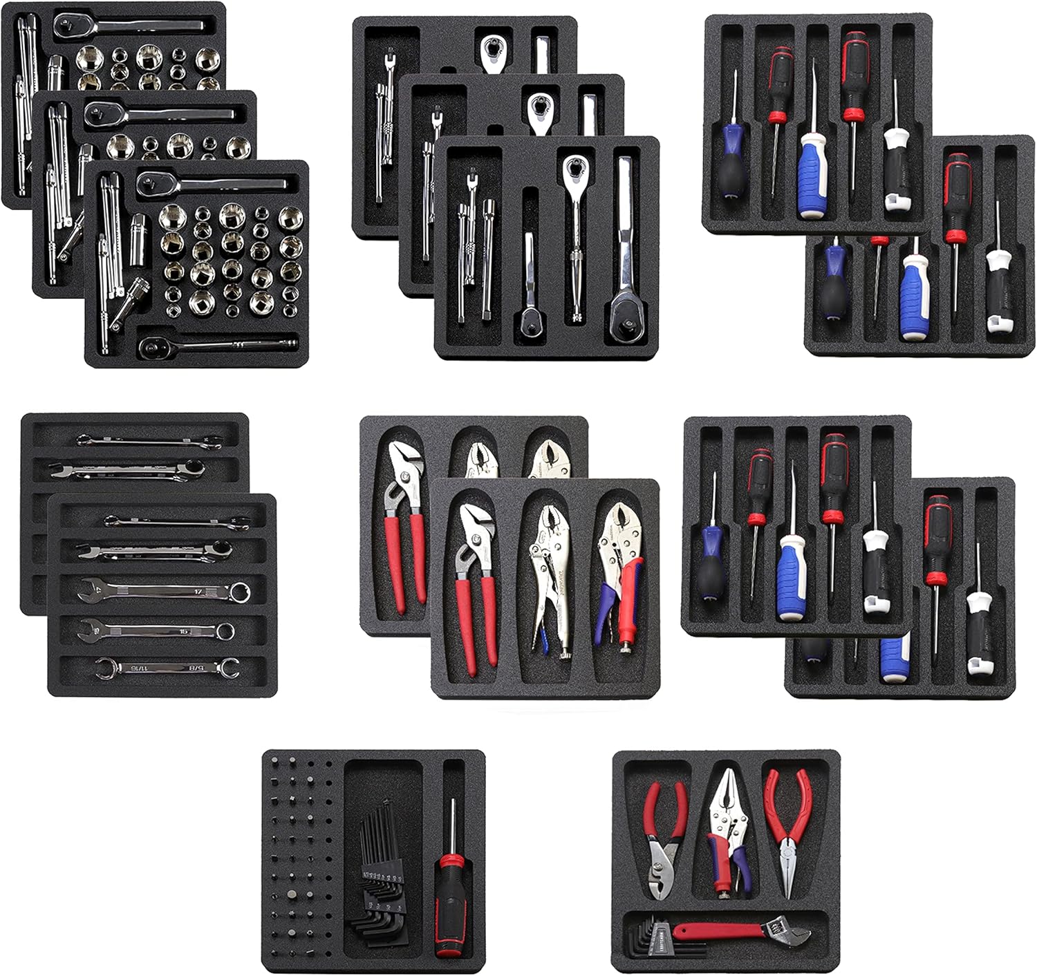 Amazon.com: Polar Whale Tool Drawer Organizer 16-Piece Insert Set Black ...