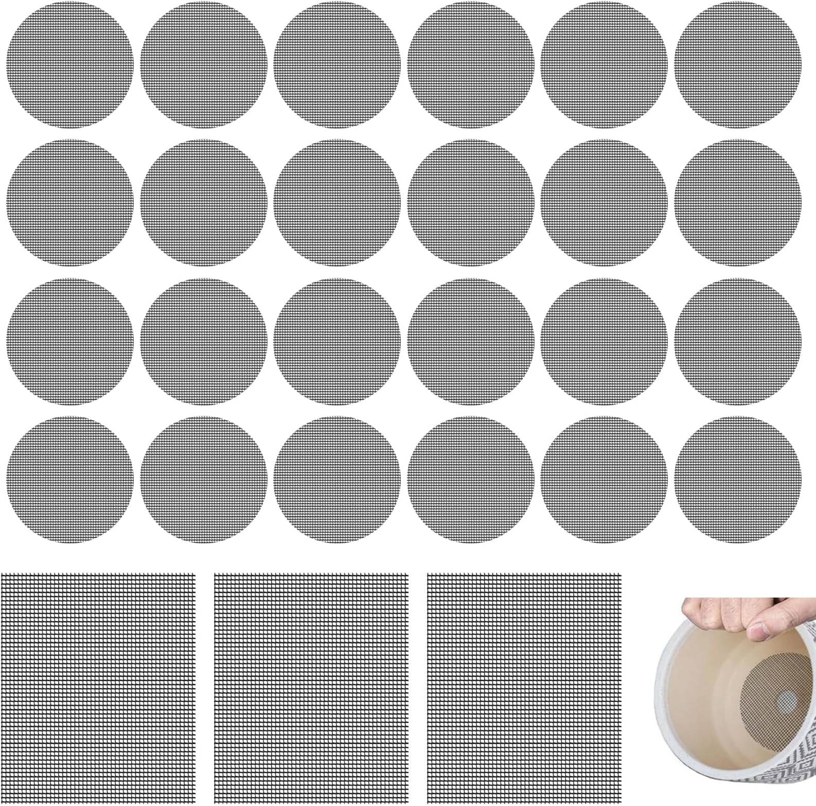 Amazon.com: Giantree 50 Packs Flower Pot Hole Mesh Pad, 4 Inch Square ...
