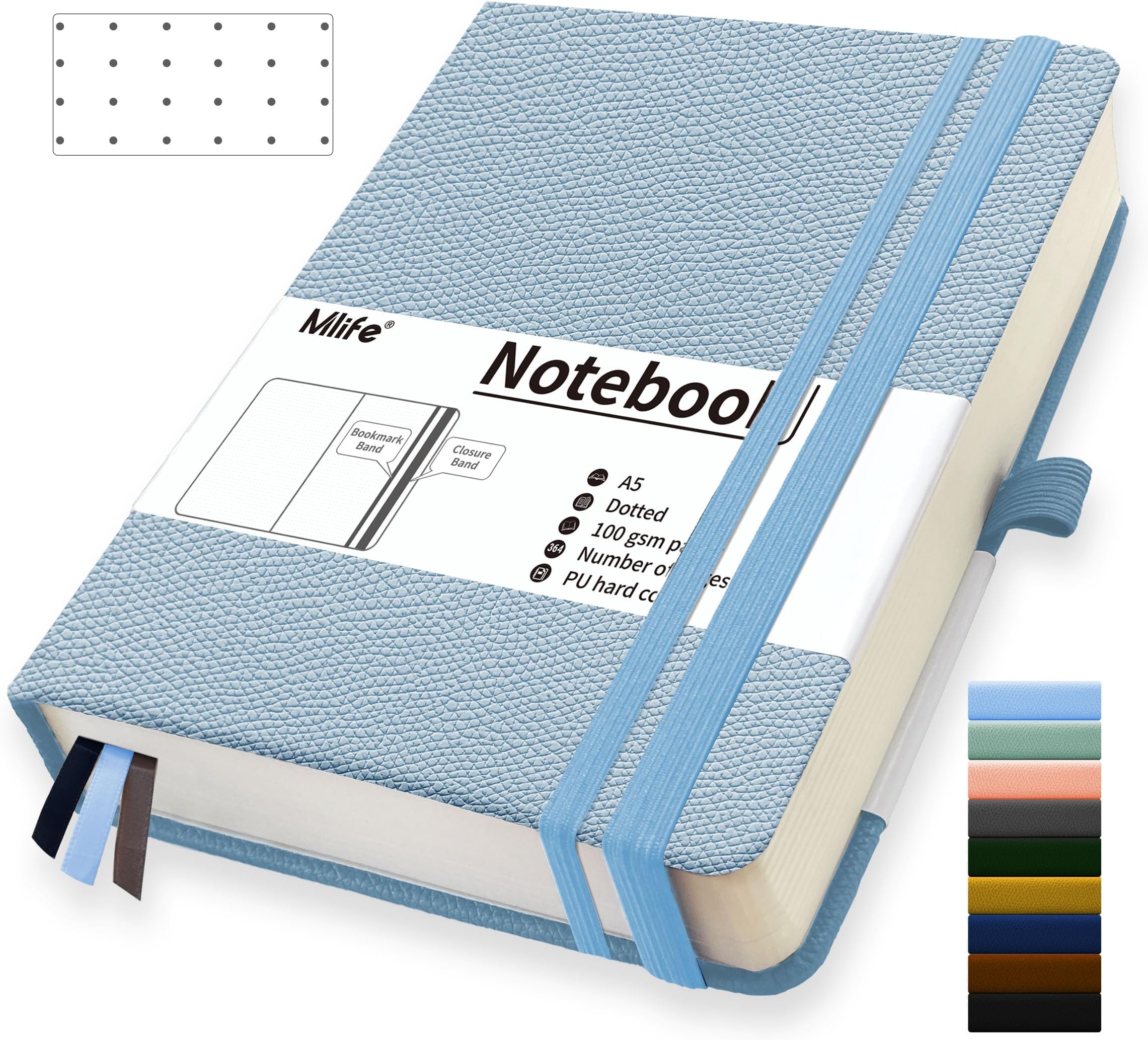 Mlife A5 Carnet De Notes De Journal Épaissi,360 Pages Et 100g/M² De ...