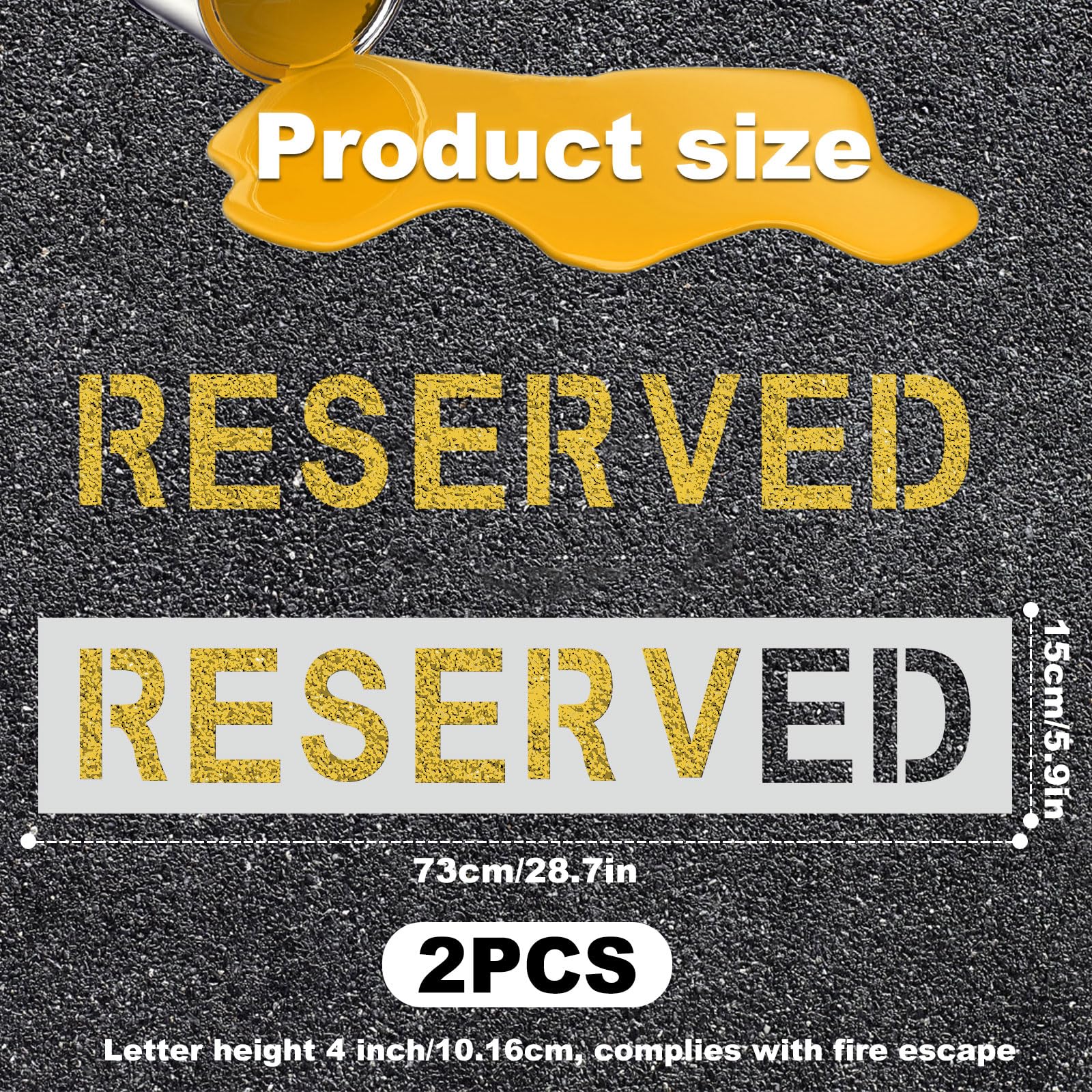 Reserved Parking Letter PEUTIER 2pcs Visitor Parking Stencil, 4 Inch