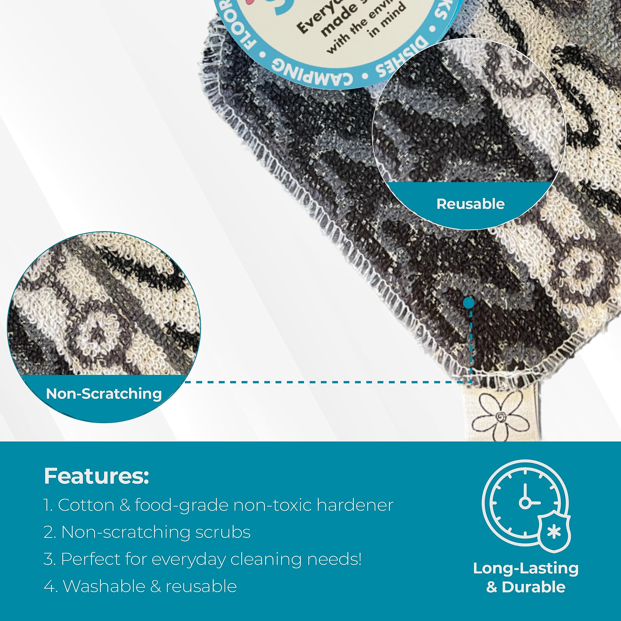 Snapklik.com : Scrub, 4-Pack Non-Scratching, Reusable Scrub For Kitchen ...