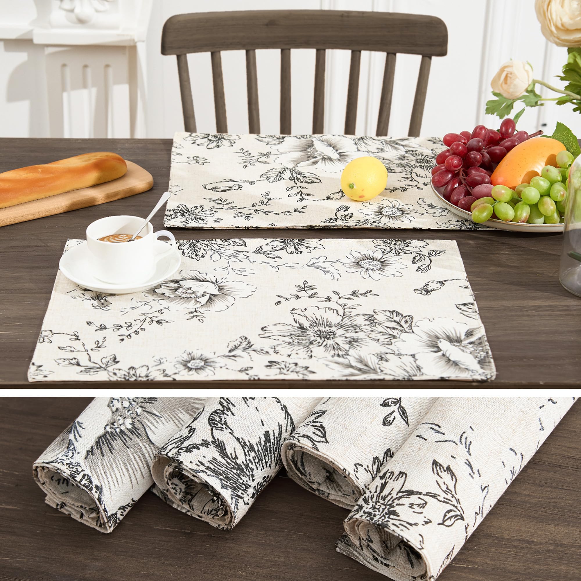 Amazon.com: JINCHAN Floral Placemats Set of 4 Farmhouse Fall Autumn ...