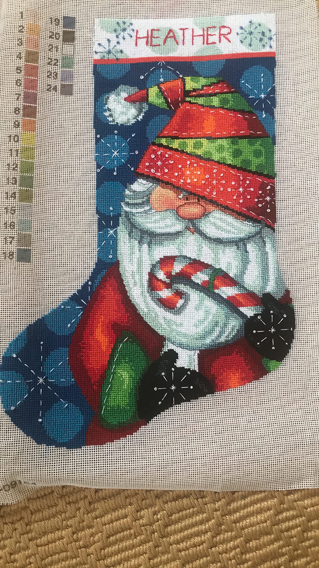Amazon.com: Dimensions Crafts 71-09154 Needlecraft Sweet Santa Stocking ...