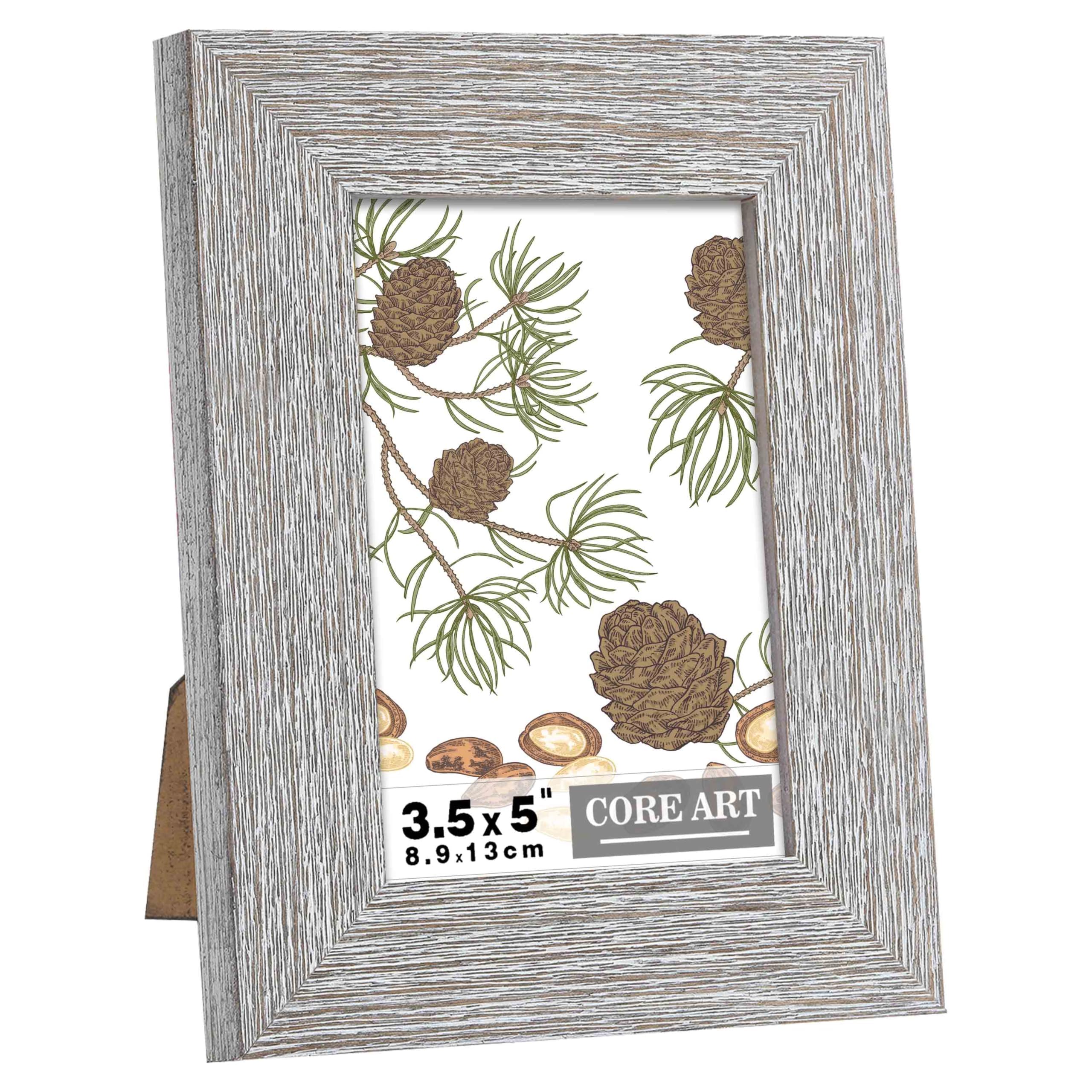 Amazon.com - CORE ART 3.5x5 Picture Frame, Handmade Wood Rustic Gray ...