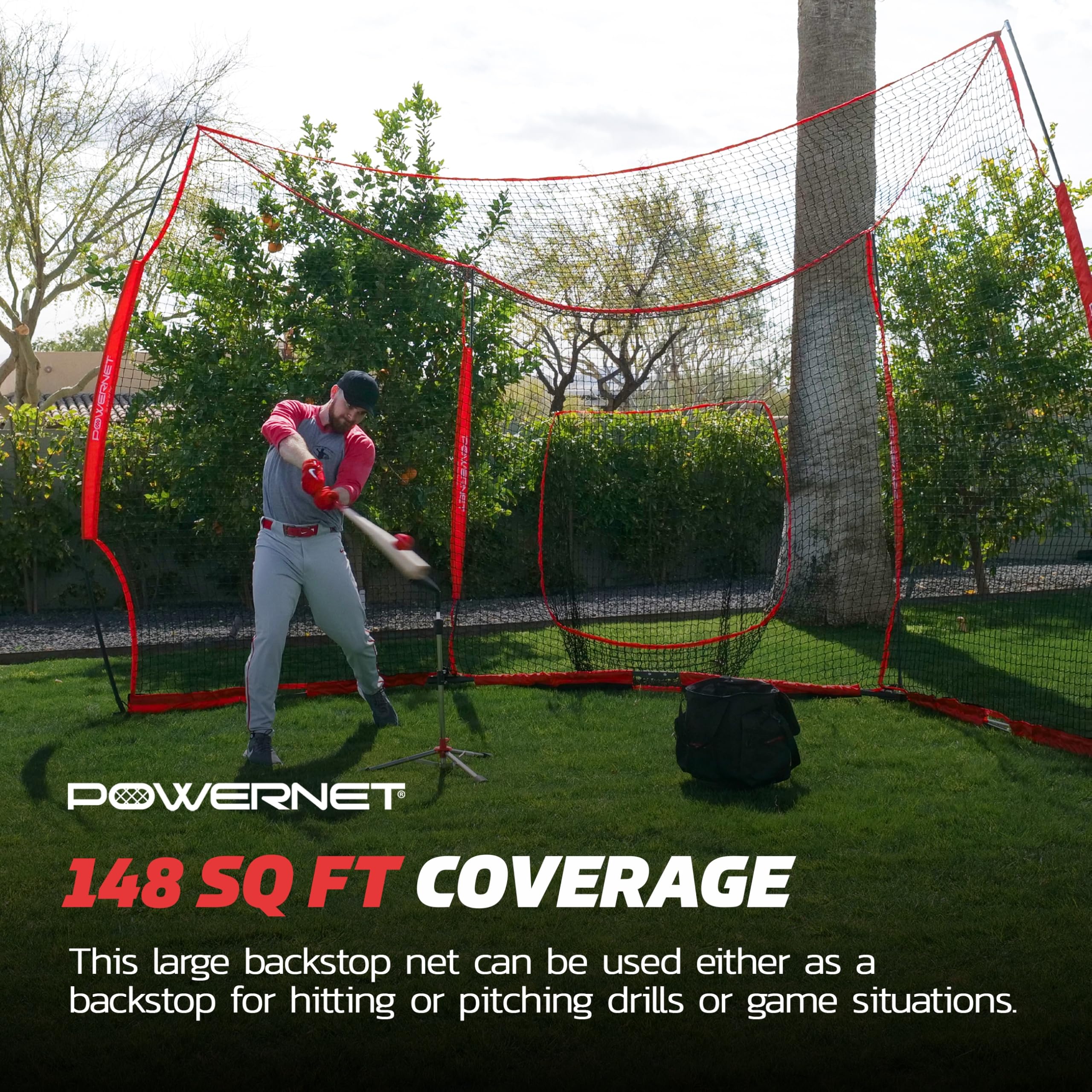 Snapklik.com : PowerNet Portable Baseball Backstop, 16 FT X 9 FT ...