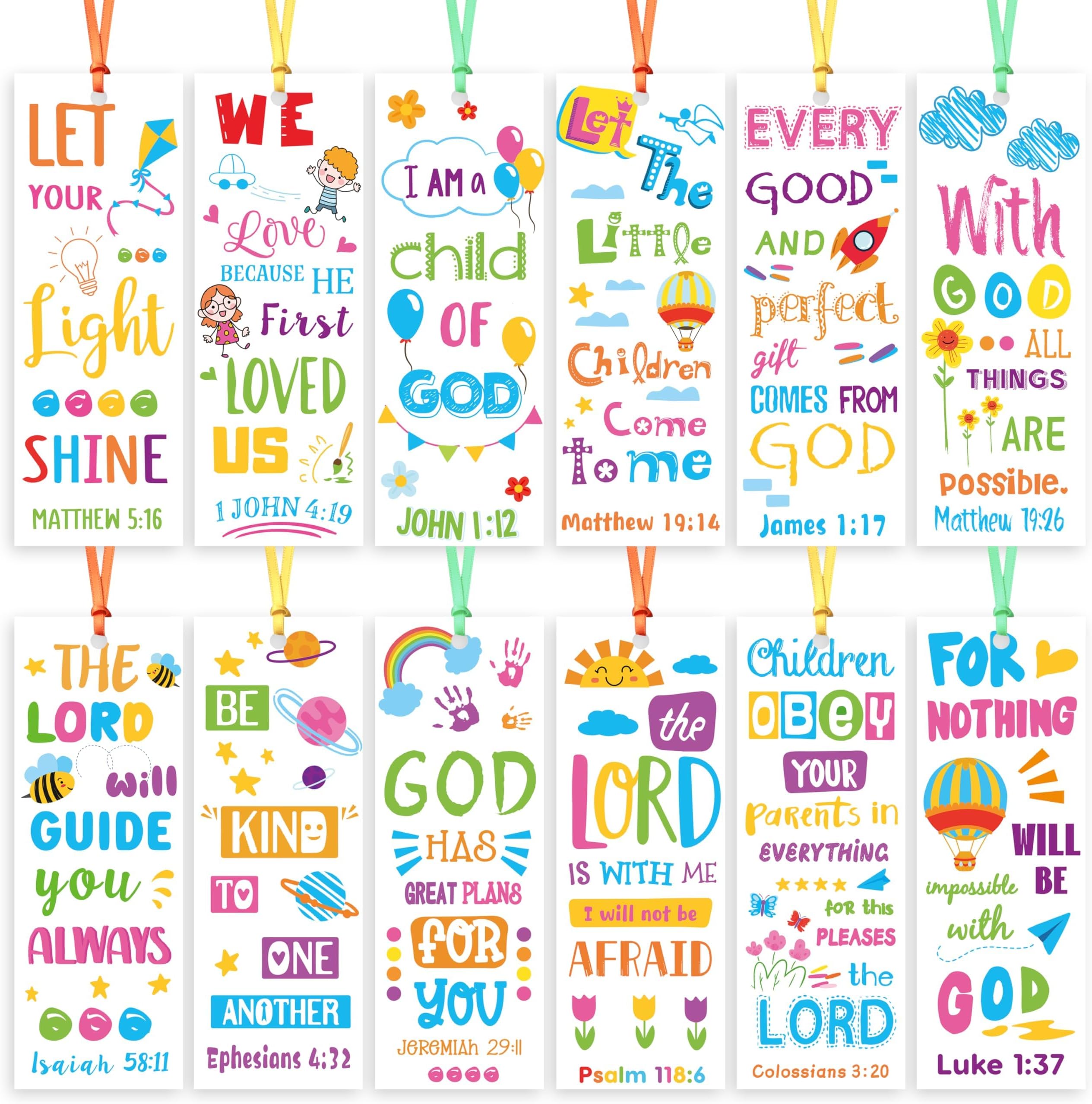 Amazon.com: Jetec 60 Pcs Jesus Loves Me Bookmarks VBS John 3 16 ...