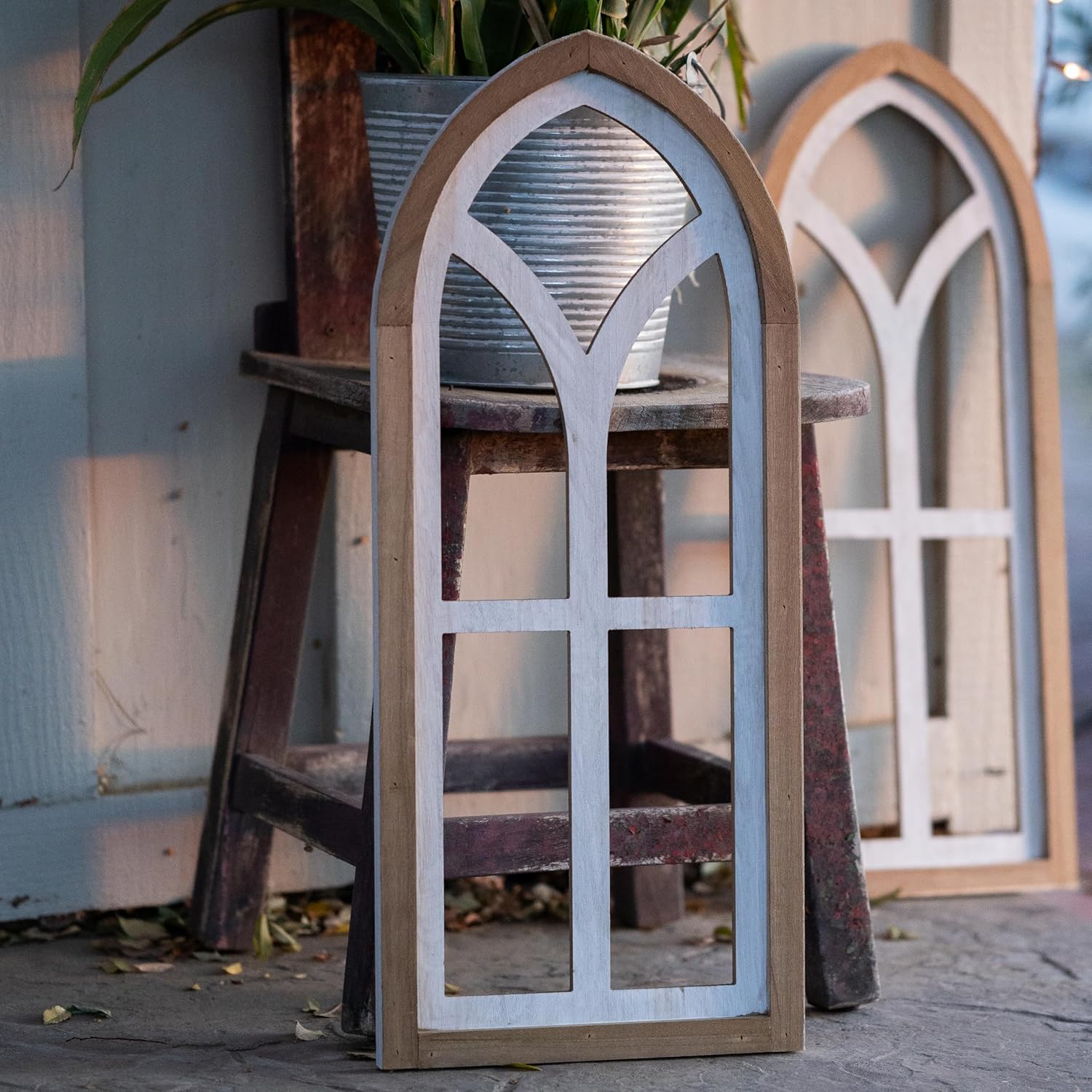 Amazon.com: Farm and Posh Rustic Arched window frame, 28x12, hanging ...