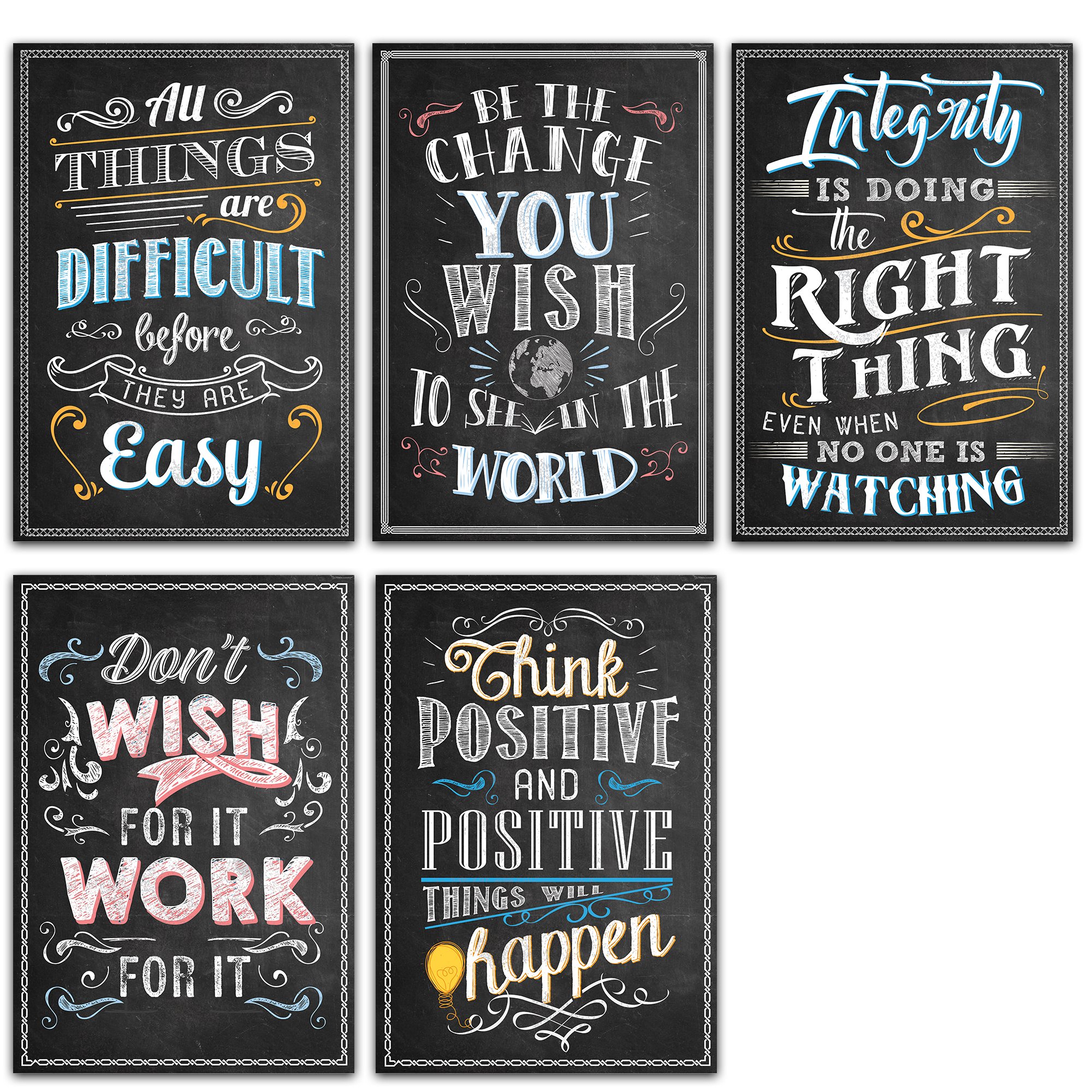 Chalkboard Style Motivational Classroom Posters (11.5" x 17 ...