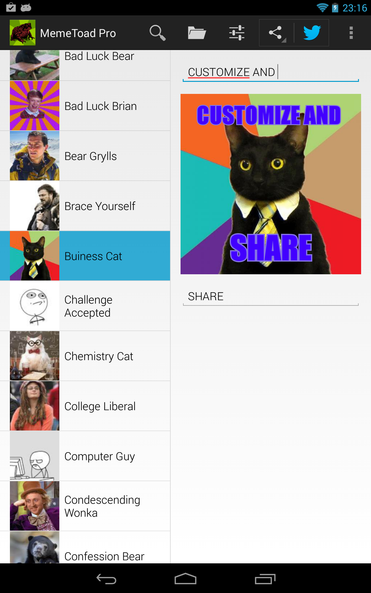 Aplicación MemeToad Pro: Meme Generator en Amazon Appstore