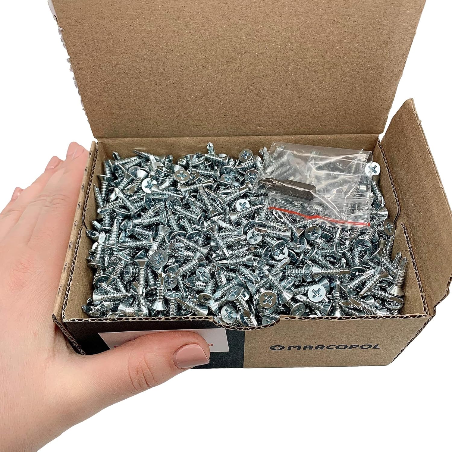 (Pack of 1500 pcs) DIN 7504 P Zinc Plated Steel 3.9 x 16 mm Screws ...