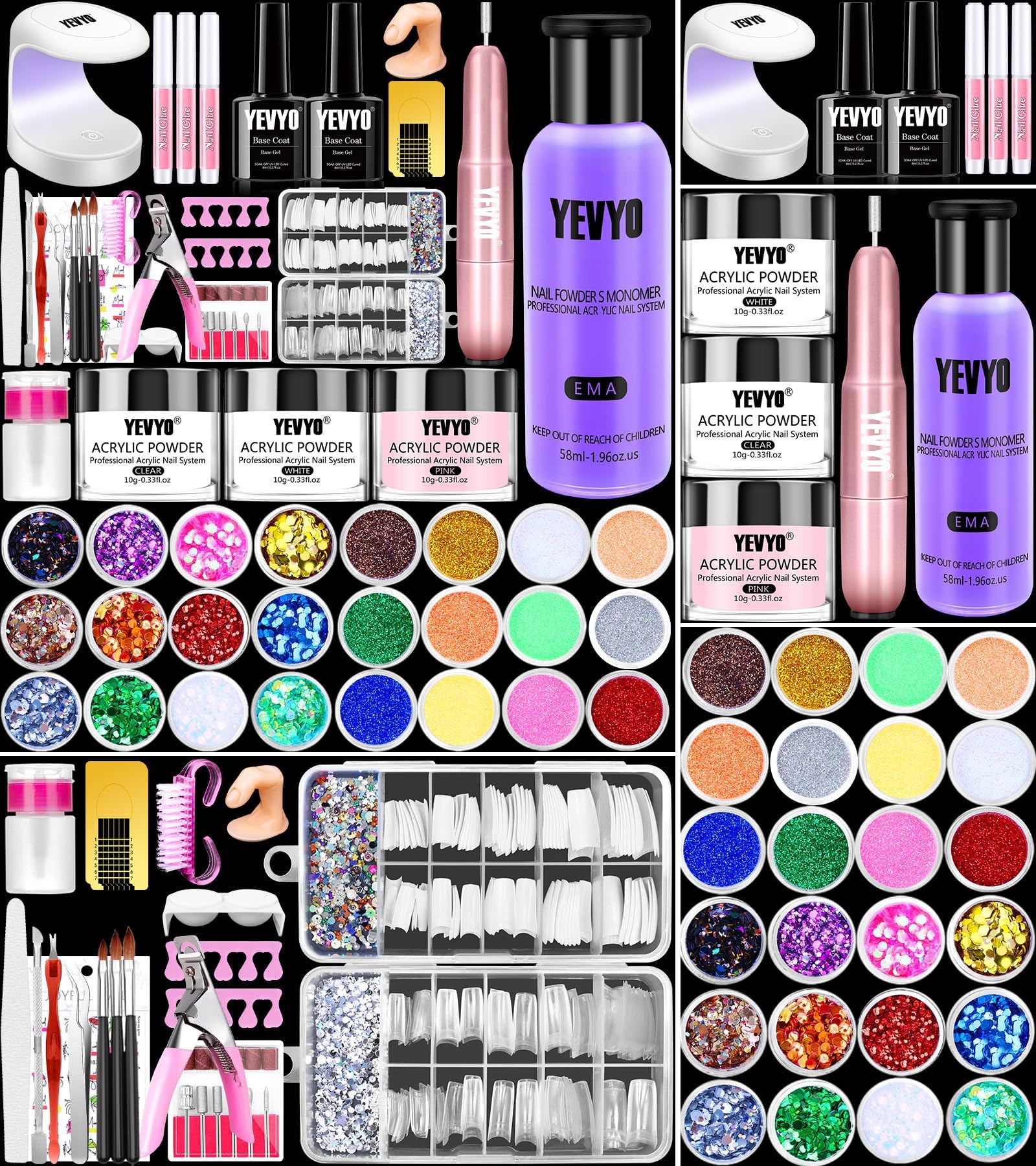 Amazon.com: Acrylic Nail Kit With Drill And U V Light Full Nail Kit Set ...