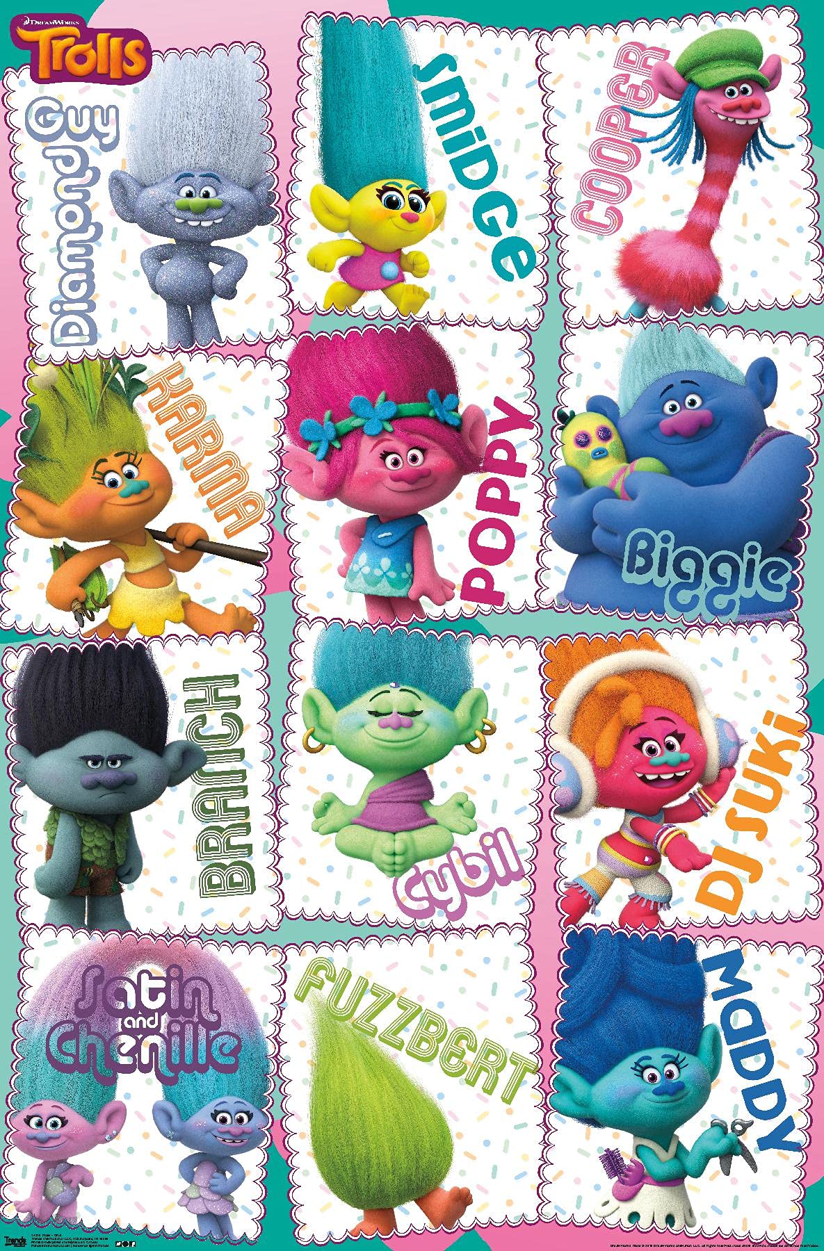 Amazon.com: Trends International Trolls-Grid Premium Wall Poster, 22. ...