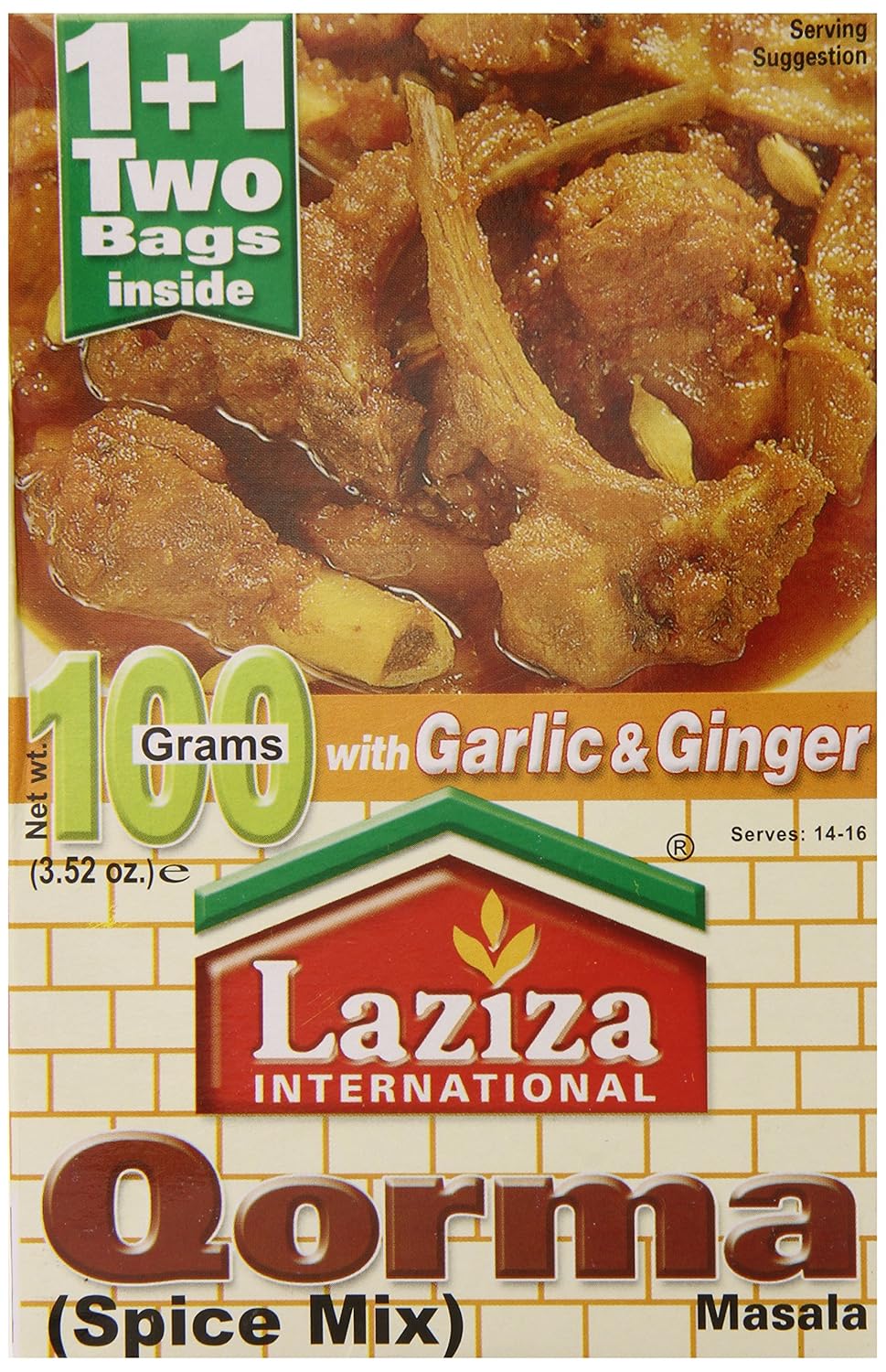 Amazon.com : Laziza Quorma (korma) Masala (Garlic and Ginger), 100-Gram ...