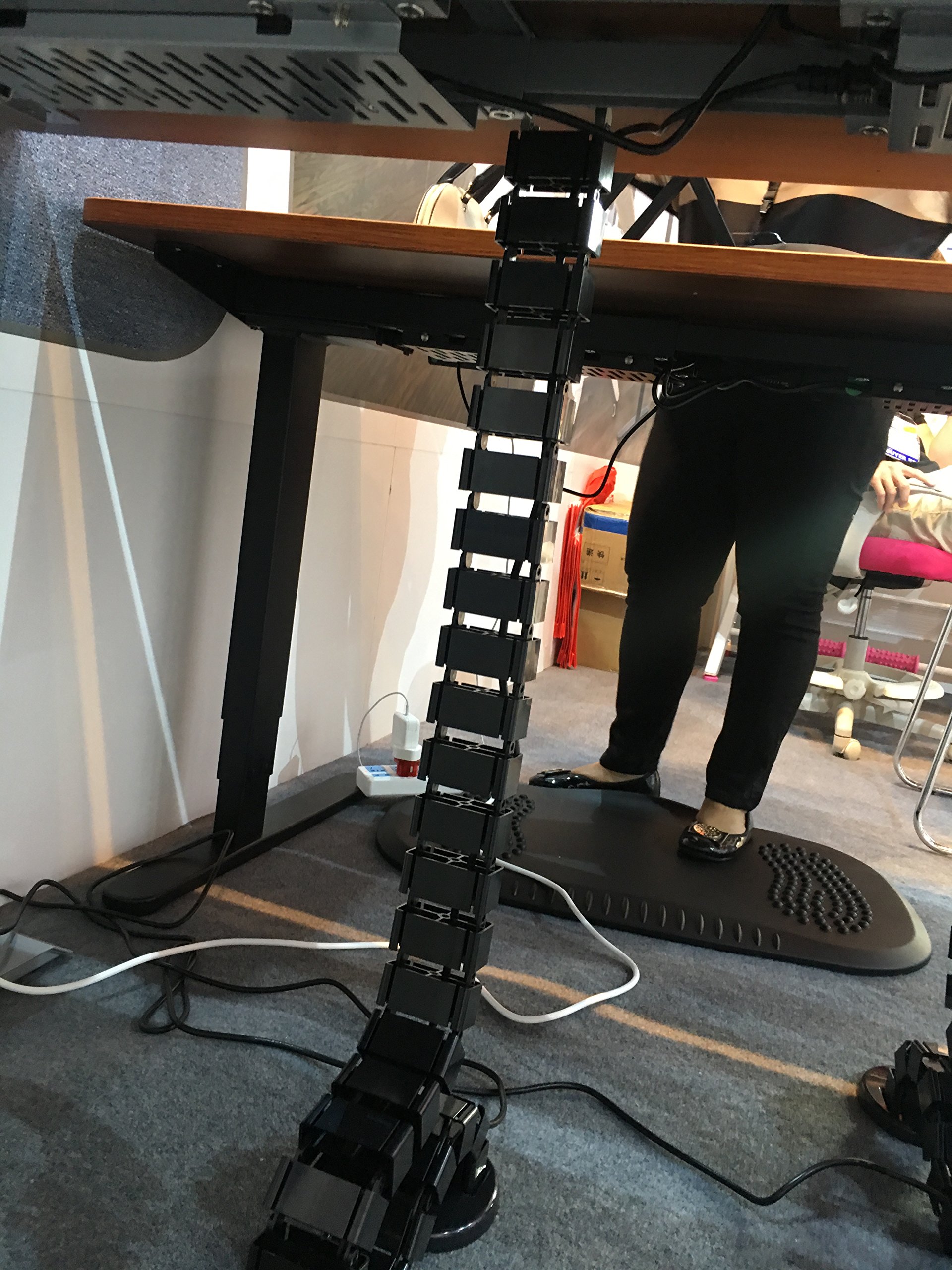 Rife Deluxe Cable Management Spine Floor to Desk Cord, and Wire Channel ...