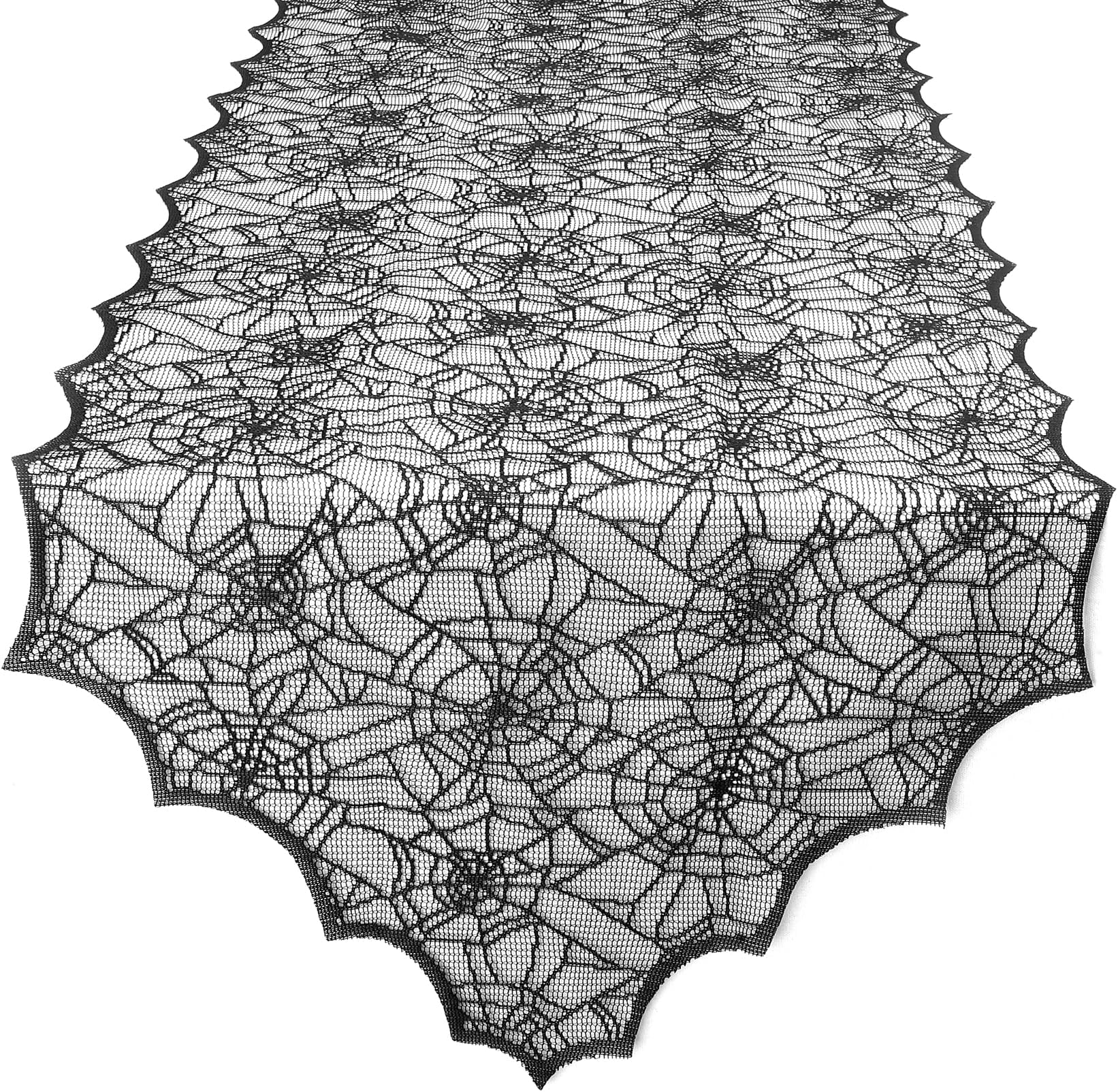 Amazon.com: Halloween Table Runner, Black Lace Bat Web Table Runners ...